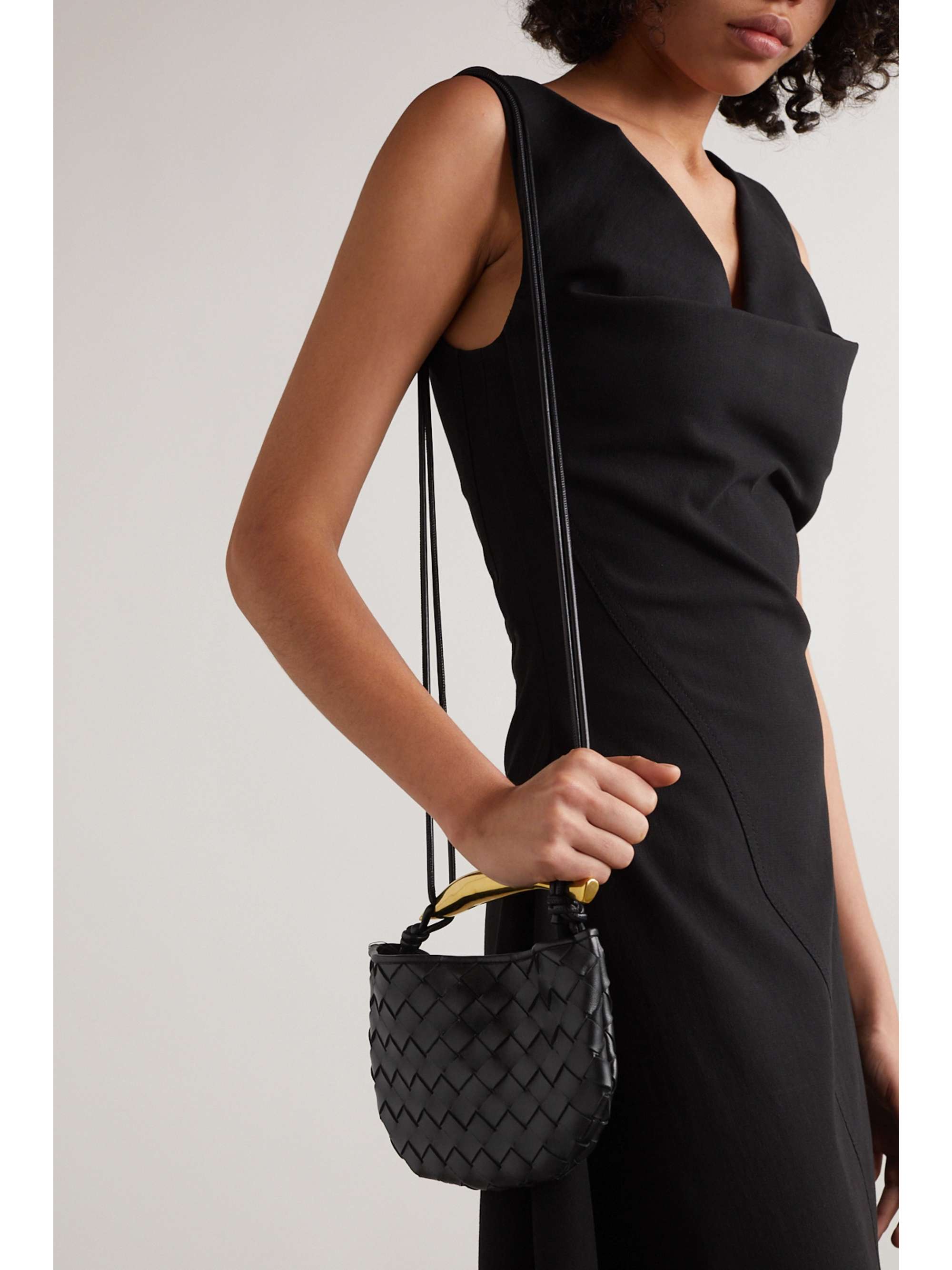 BOTTEGA VENETA Sardine mini embellished intrecciato leather shoulder ...