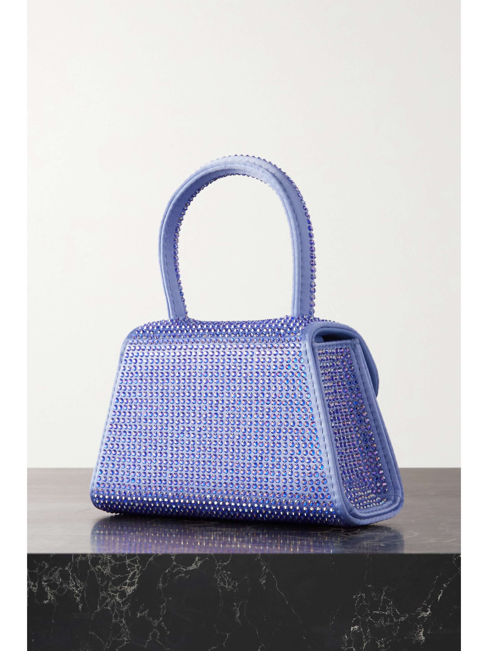 SELF-PORTRAIT The Micro Bow mini crystal-embellished silk tote | NET-A ...