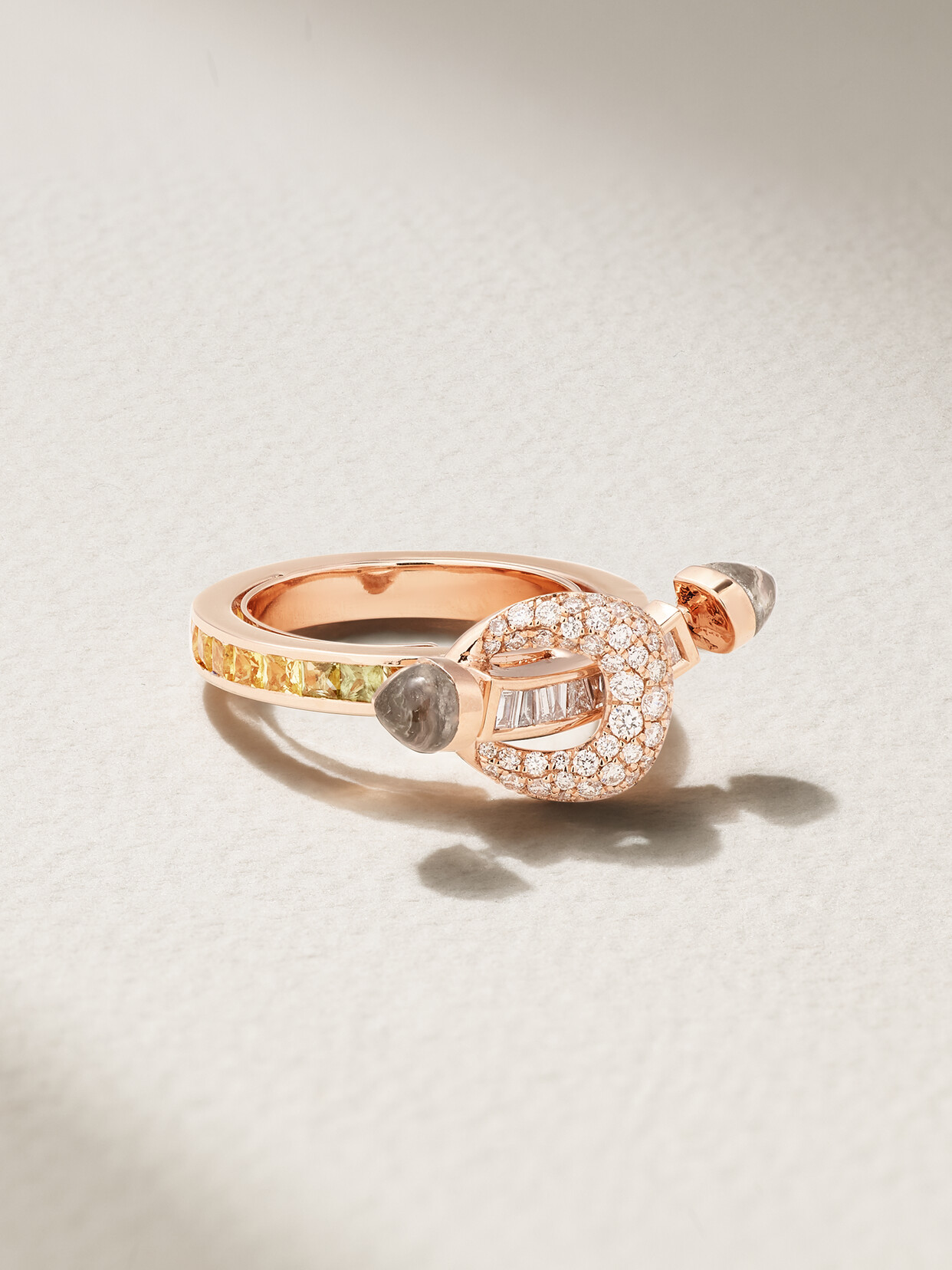 Ananya Chakra 18-karat Rose Gold Multi-stone Ring | ModeSens