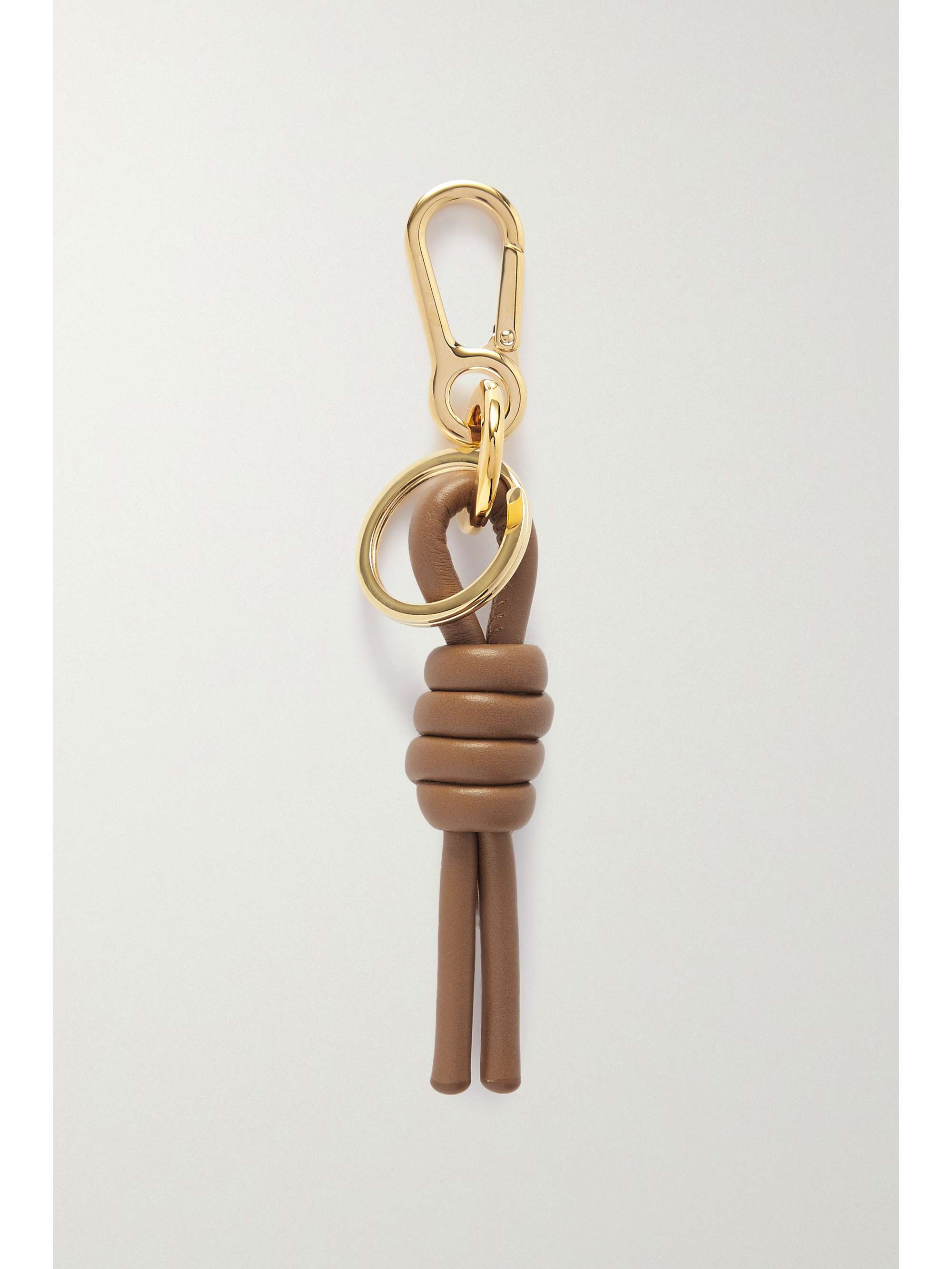 LOEWE Flamenco Knot leather and gold-tone keychain | NET-A-PORTER