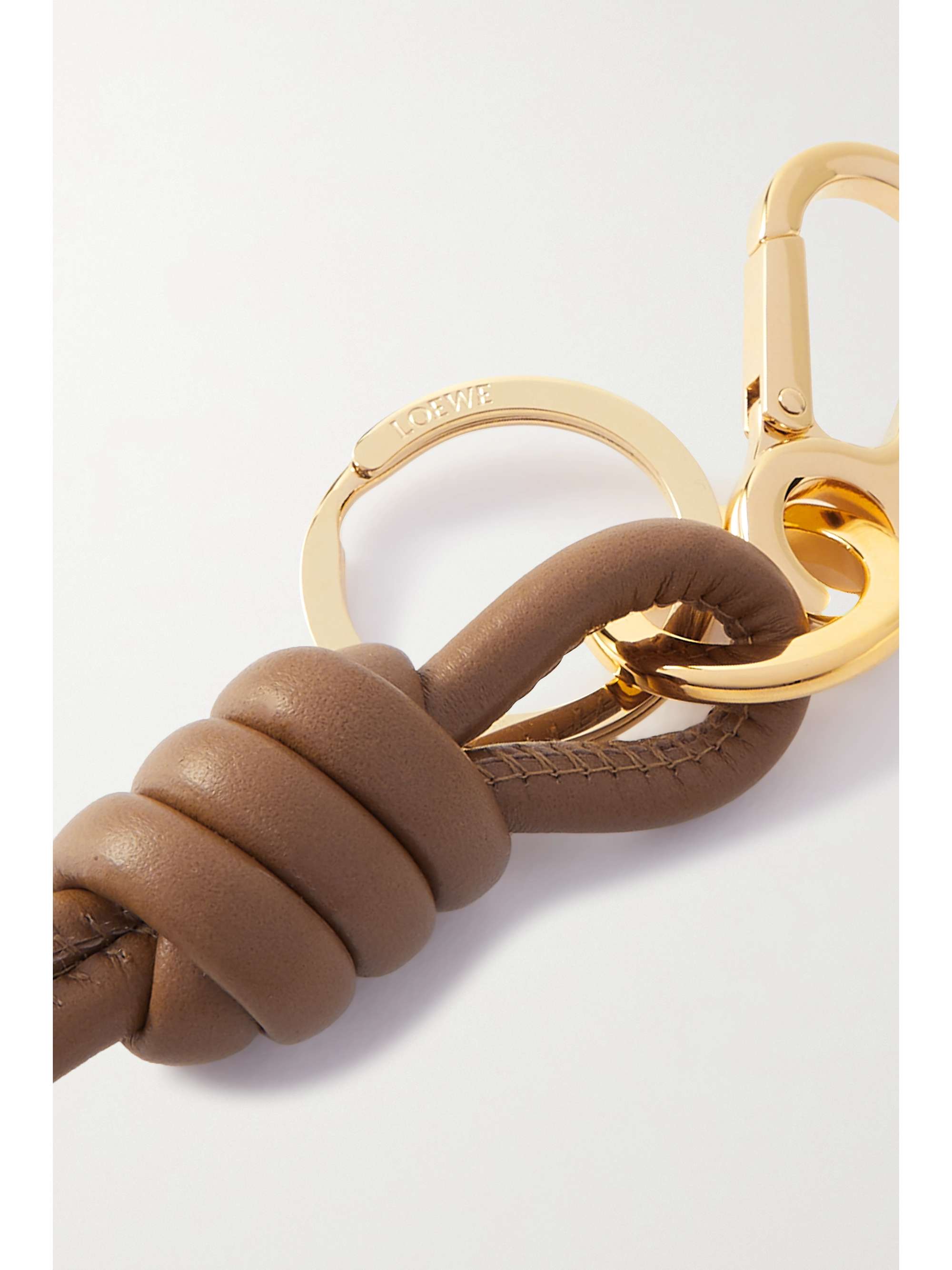 LOEWE Flamenco Knot leather and gold-tone keychain | NET-A-PORTER