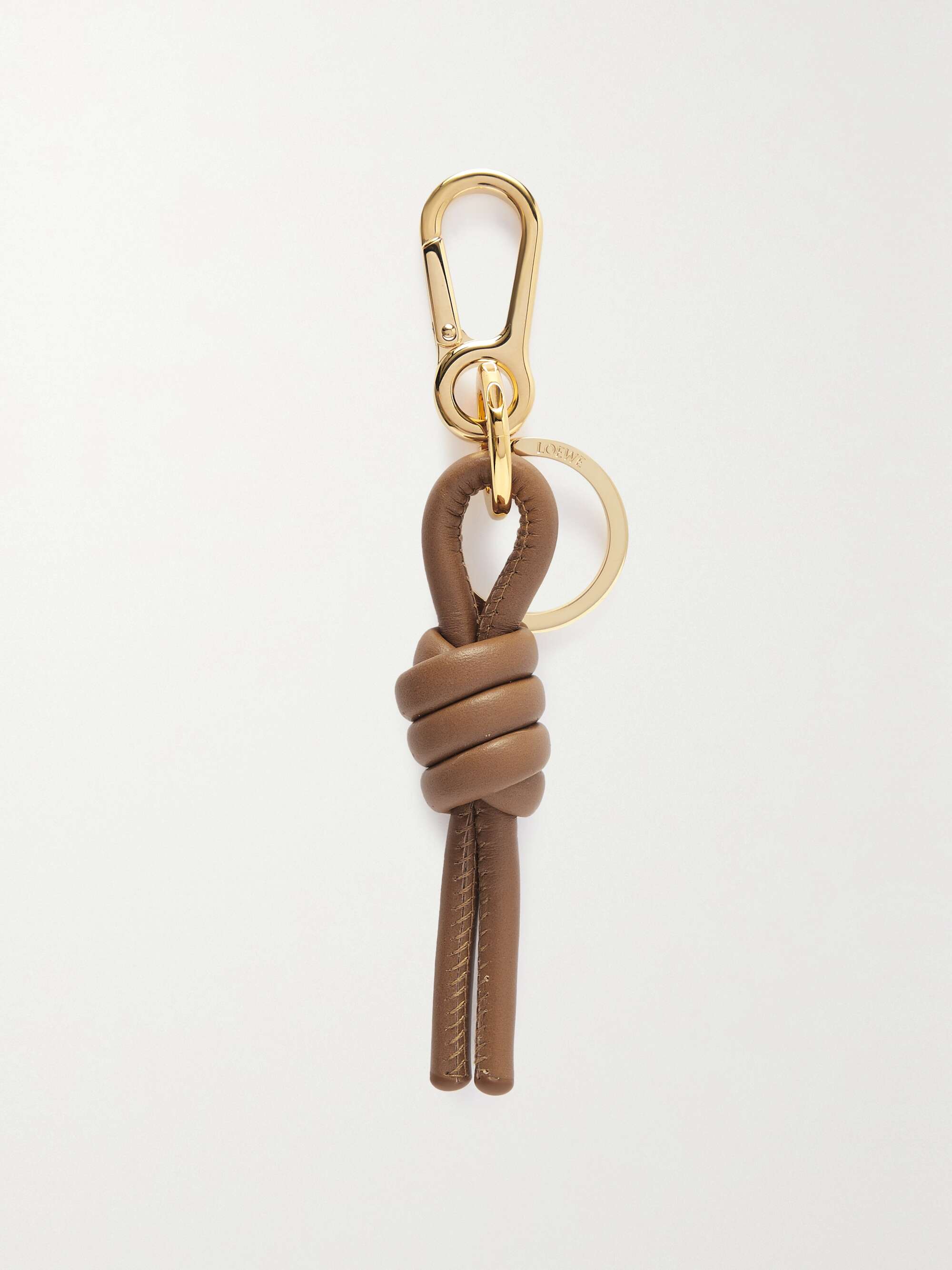 LOEWE Flamenco Knot leather and gold-tone keychain | NET-A-PORTER