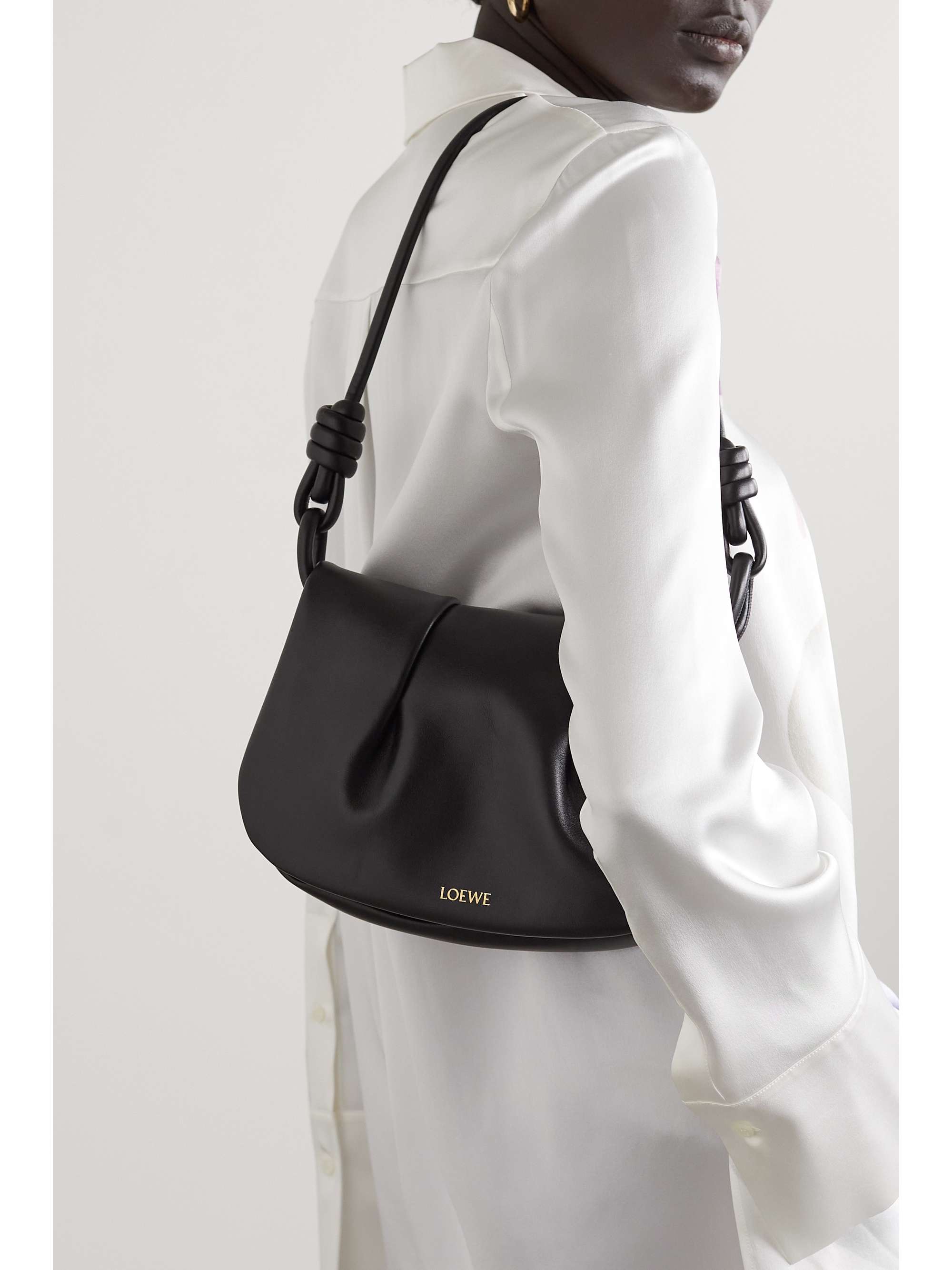 LOEWE Paseo Satchel pleated leather shoulder bag | NET-A-PORTER