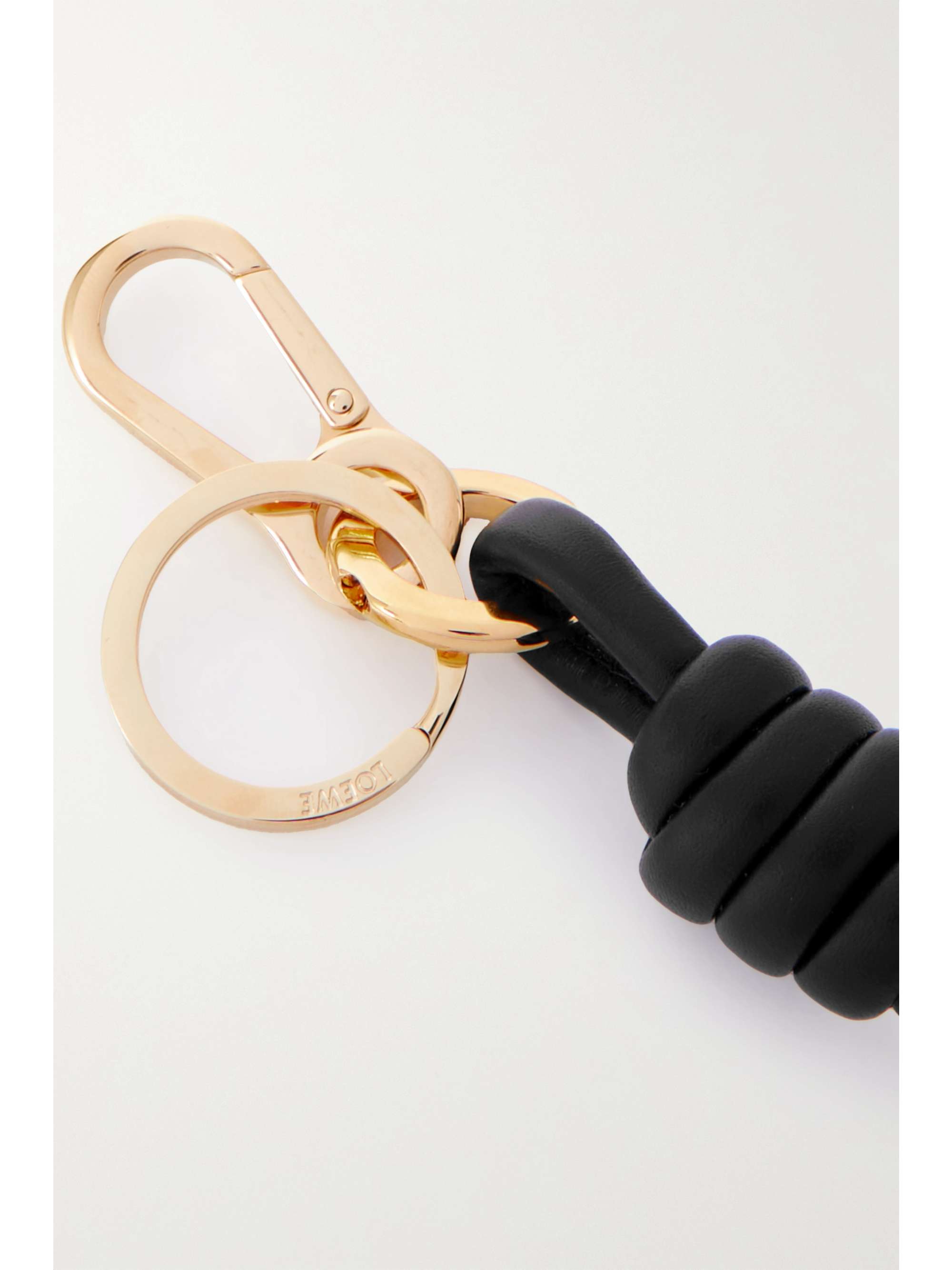 LOEWE Flamenco Knot leather and gold-tone keychain | NET-A-PORTER