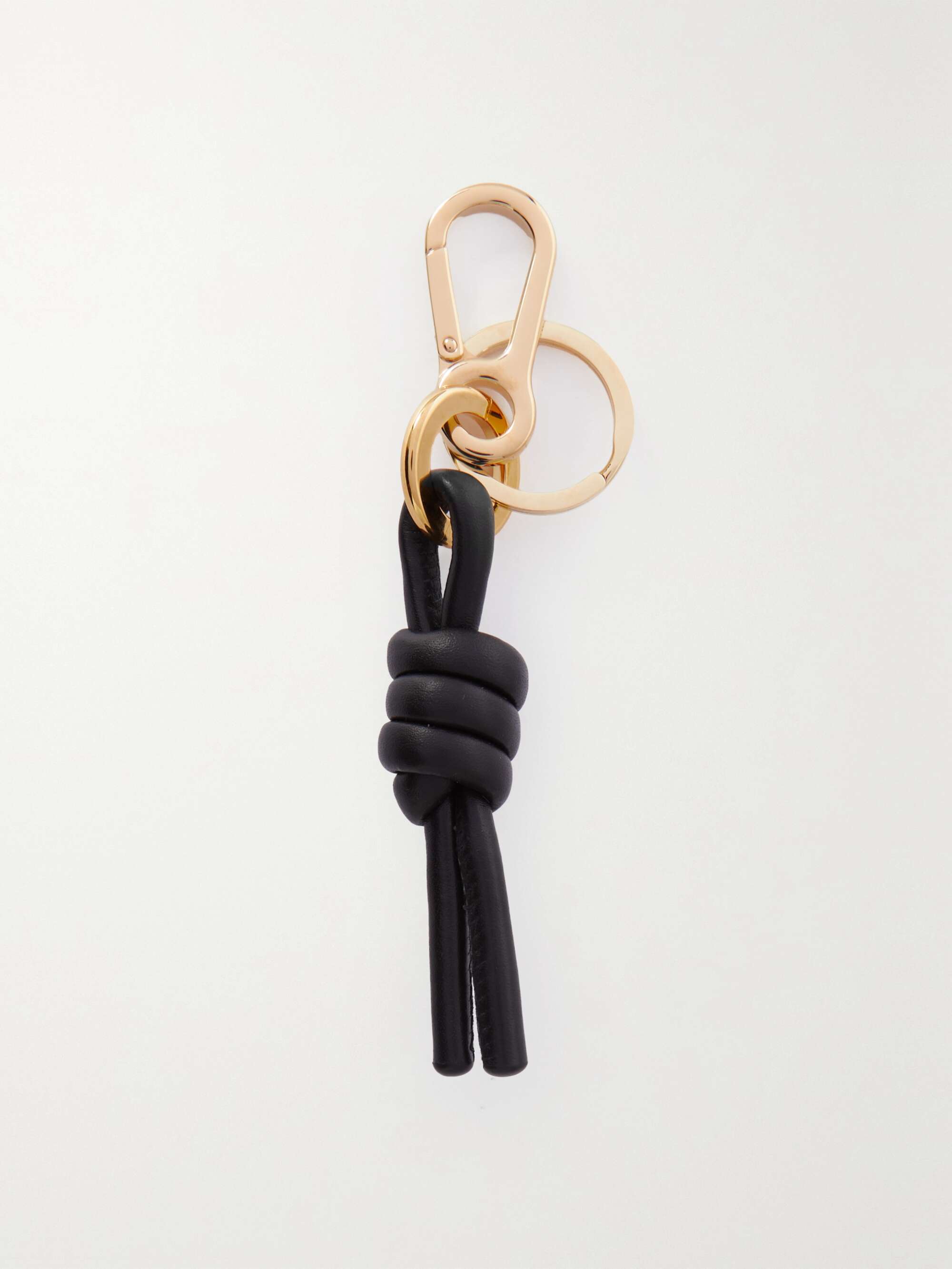 LOEWE Flamenco Knot leather and gold-tone keychain | NET-A-PORTER