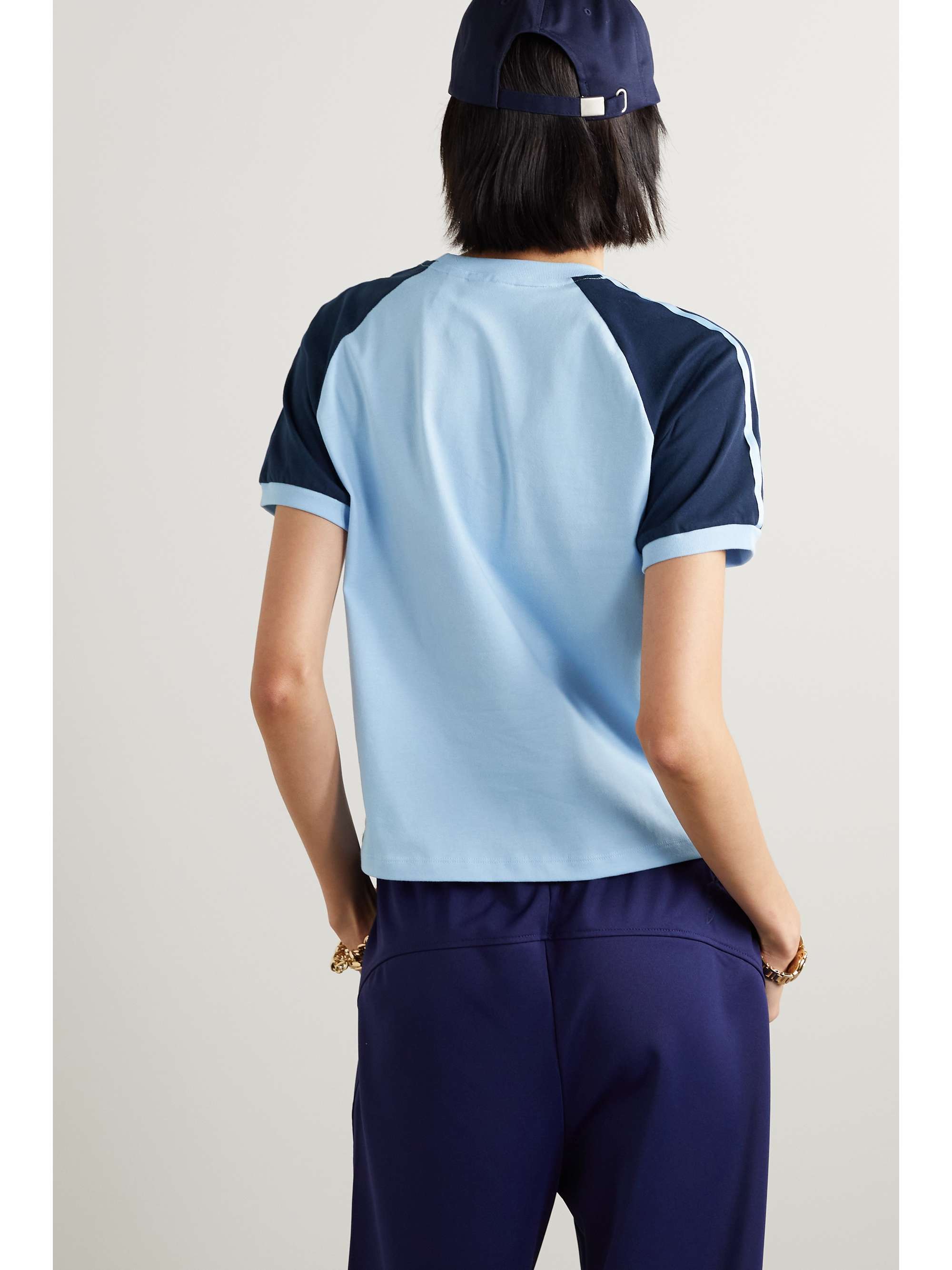 ADIDAS ORIGINALS + Sporty & Rich two-tone cotton-jersey T-shirt | NET-A ...