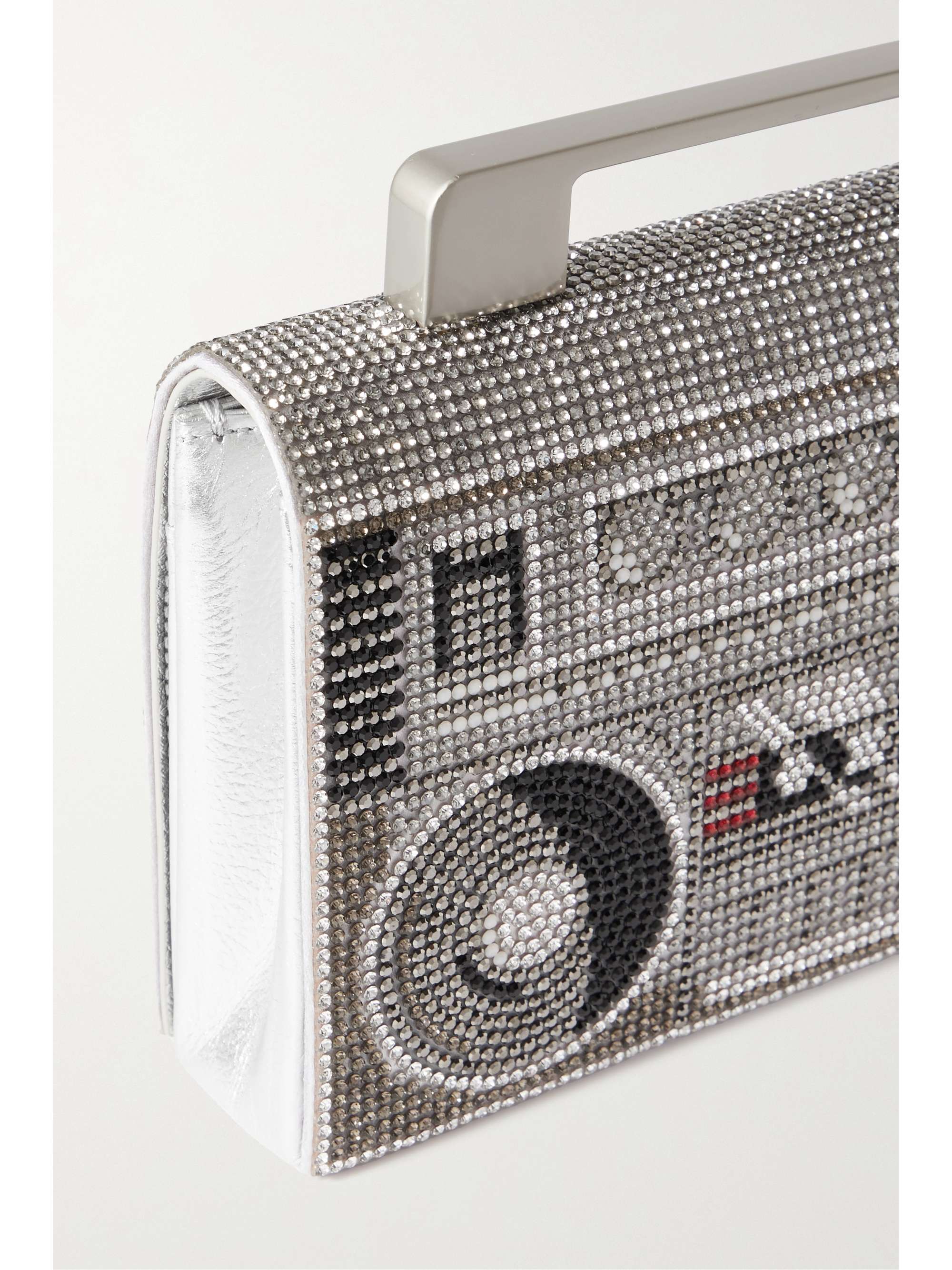 JUDITH LEIBER COUTURE Boom Box Soft Boom crystal-embellished metallic ...