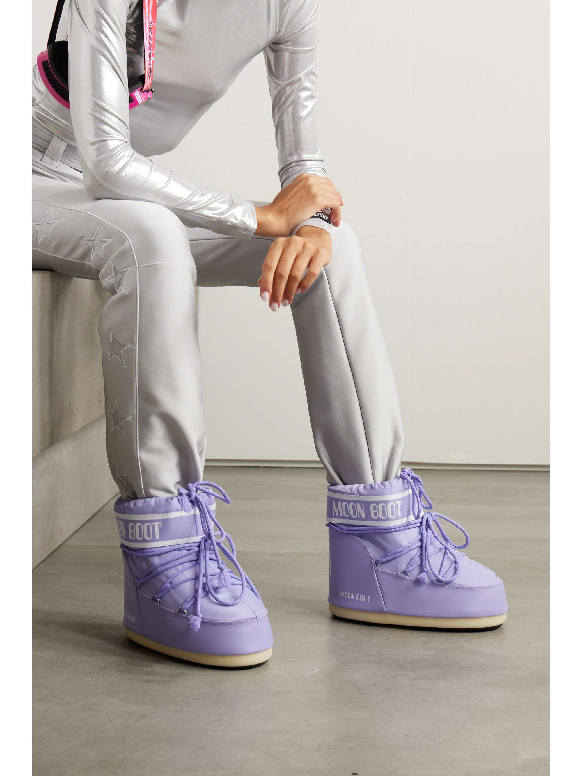 MOON BOOT Icon Low shell and faux leather snow boots | NET-A-PORTER