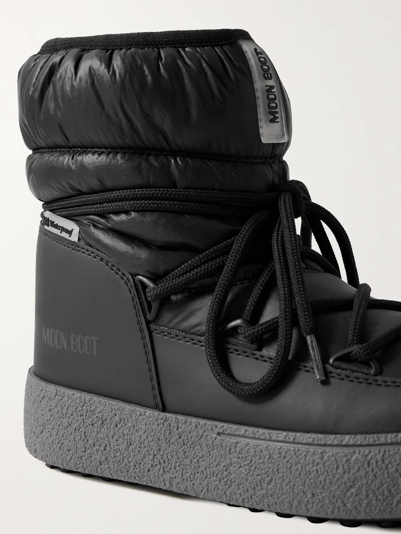 MOON BOOT LTrack quilted shell and faux leather snow boots | NET-A-PORTER