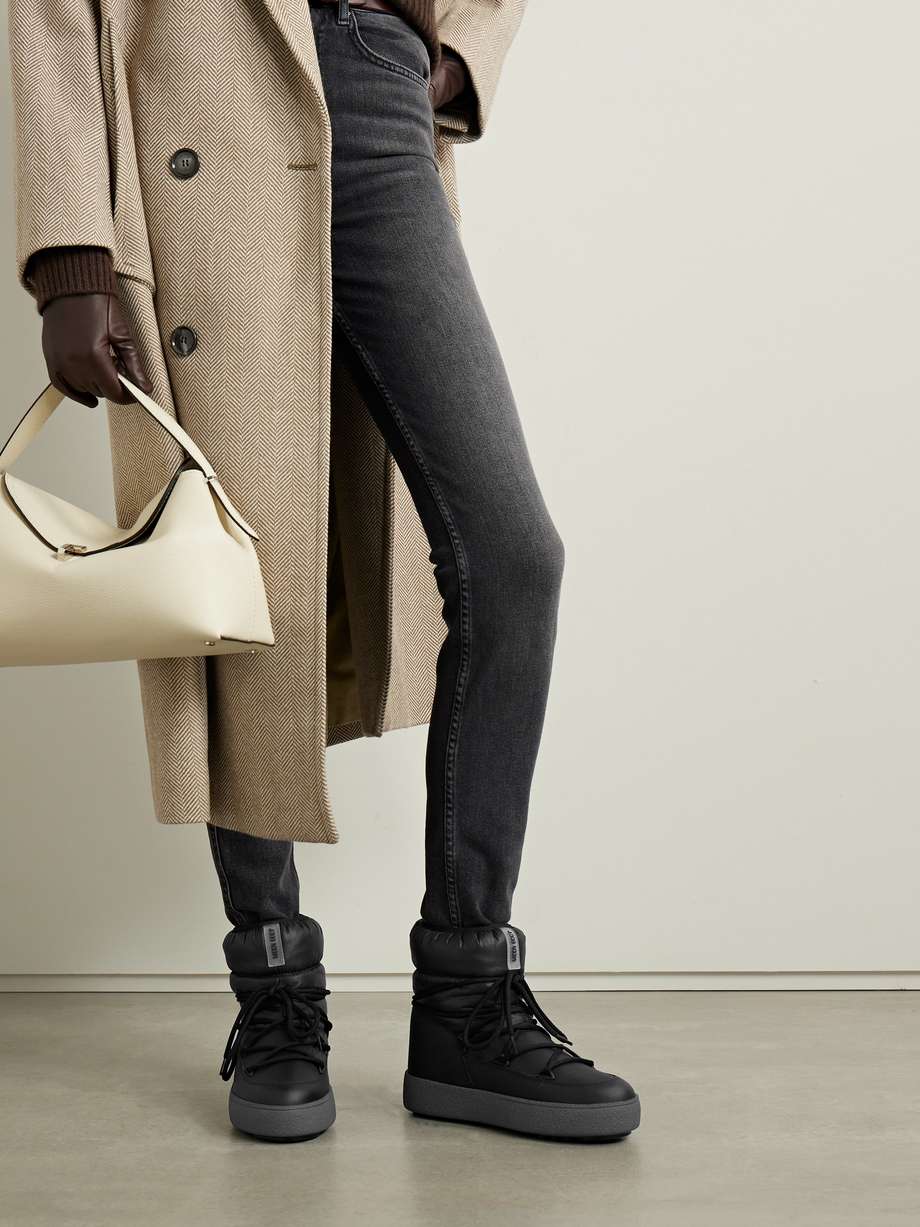 MOON BOOT LTrack quilted shell and faux leather snow boots | NET-A-PORTER