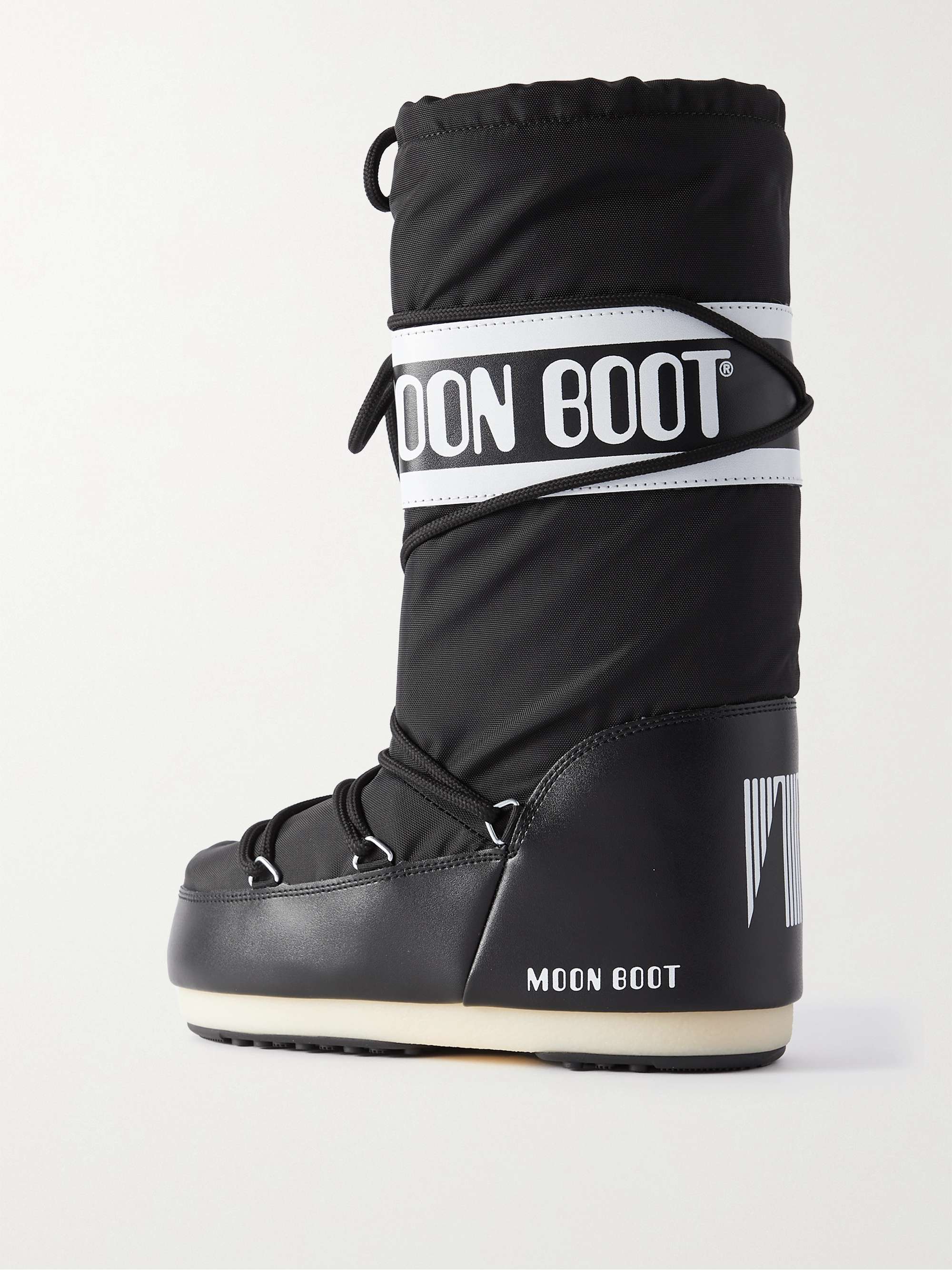 MOON BOOT Icon shell and faux leather snow boots | NET-A-PORTER