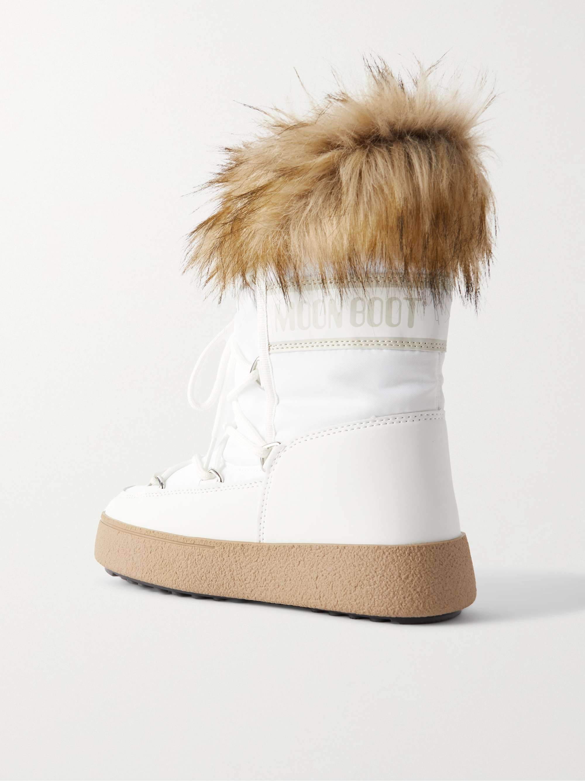 MOON BOOT LTrack Monaco faux fur-trimmed shell and faux leather snow ...