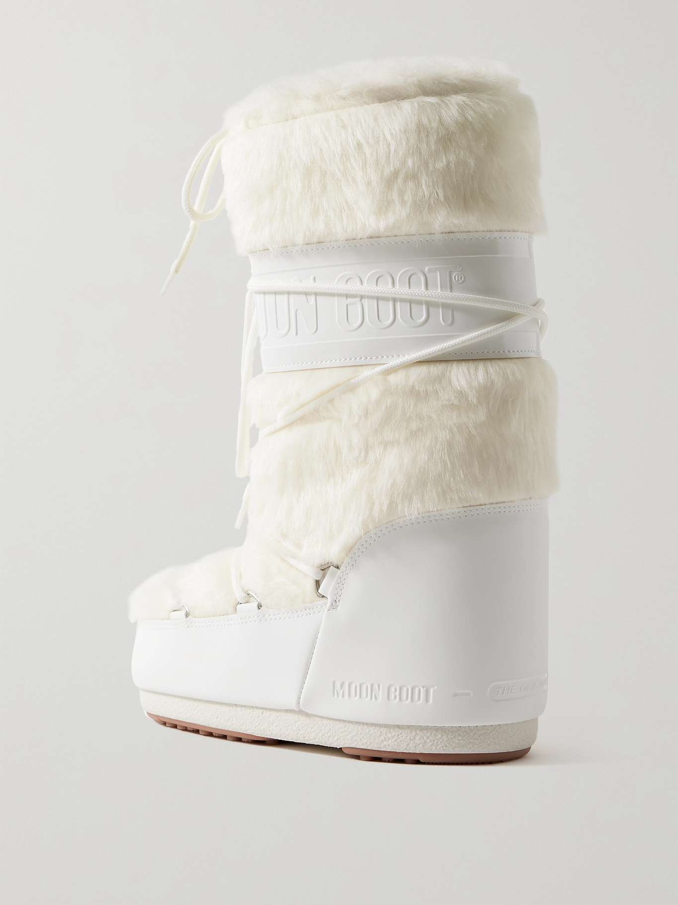 MOON BOOT Icon faux fur and faux leather snow boots | NET-A-PORTER