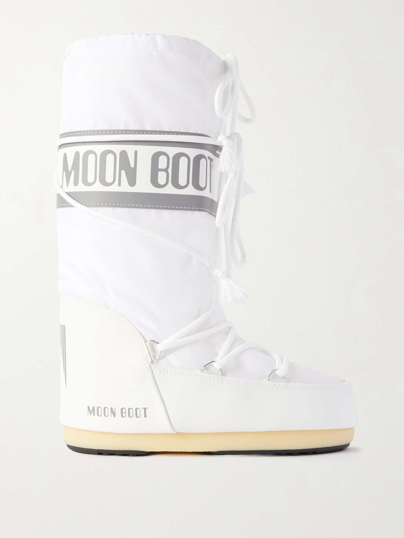 MOON BOOT Icon shell and faux leather snow boots | NET-A-PORTER