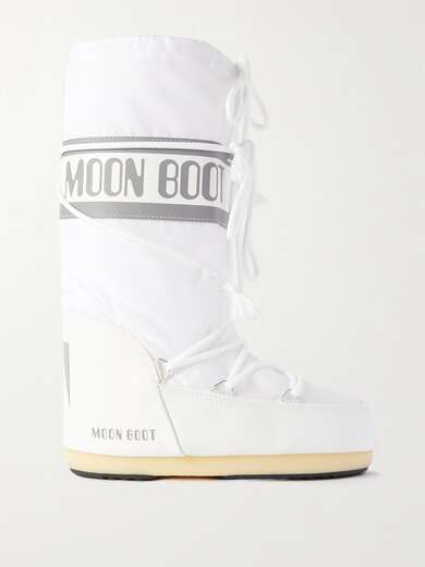 MOON BOOT Icon shell and faux leather snow boots | NET-A-PORTER