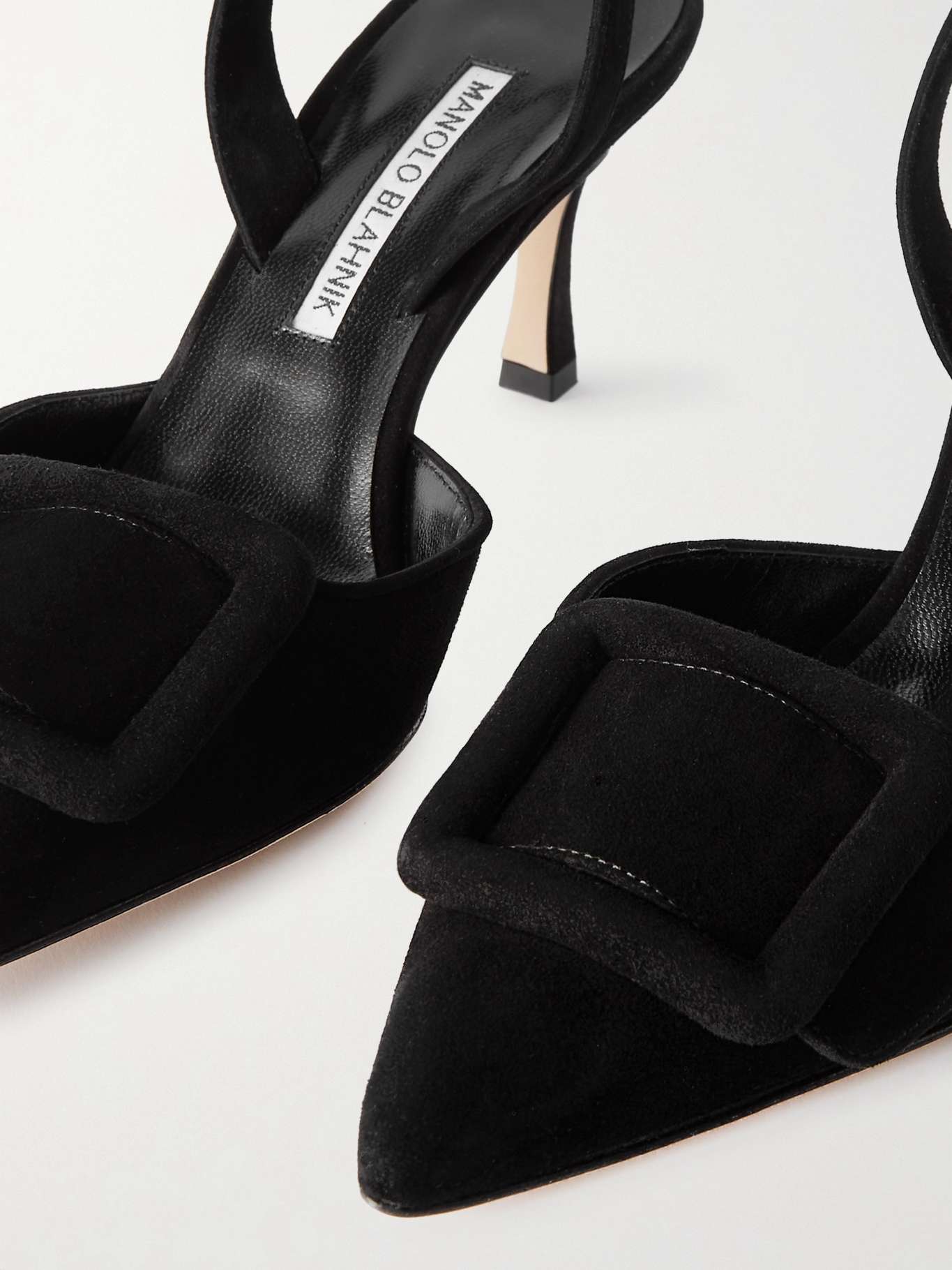 MANOLO BLAHNIK Maysli 70 buckled suede slingback pumps | NET-A-PORTER