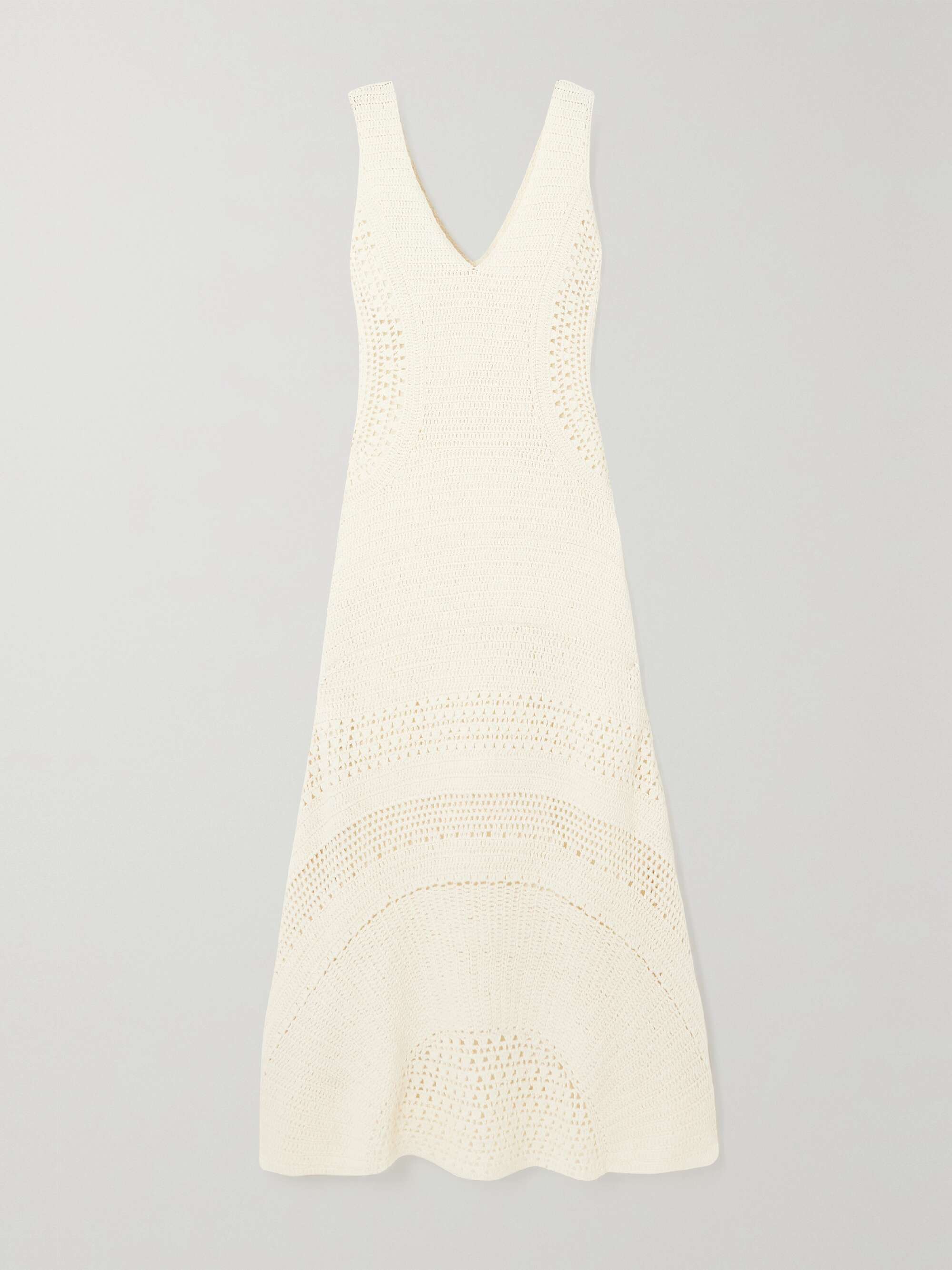 Gabriela Hearst Ocon Crocheted Wool And Cashmere Blend Midi Dress Net