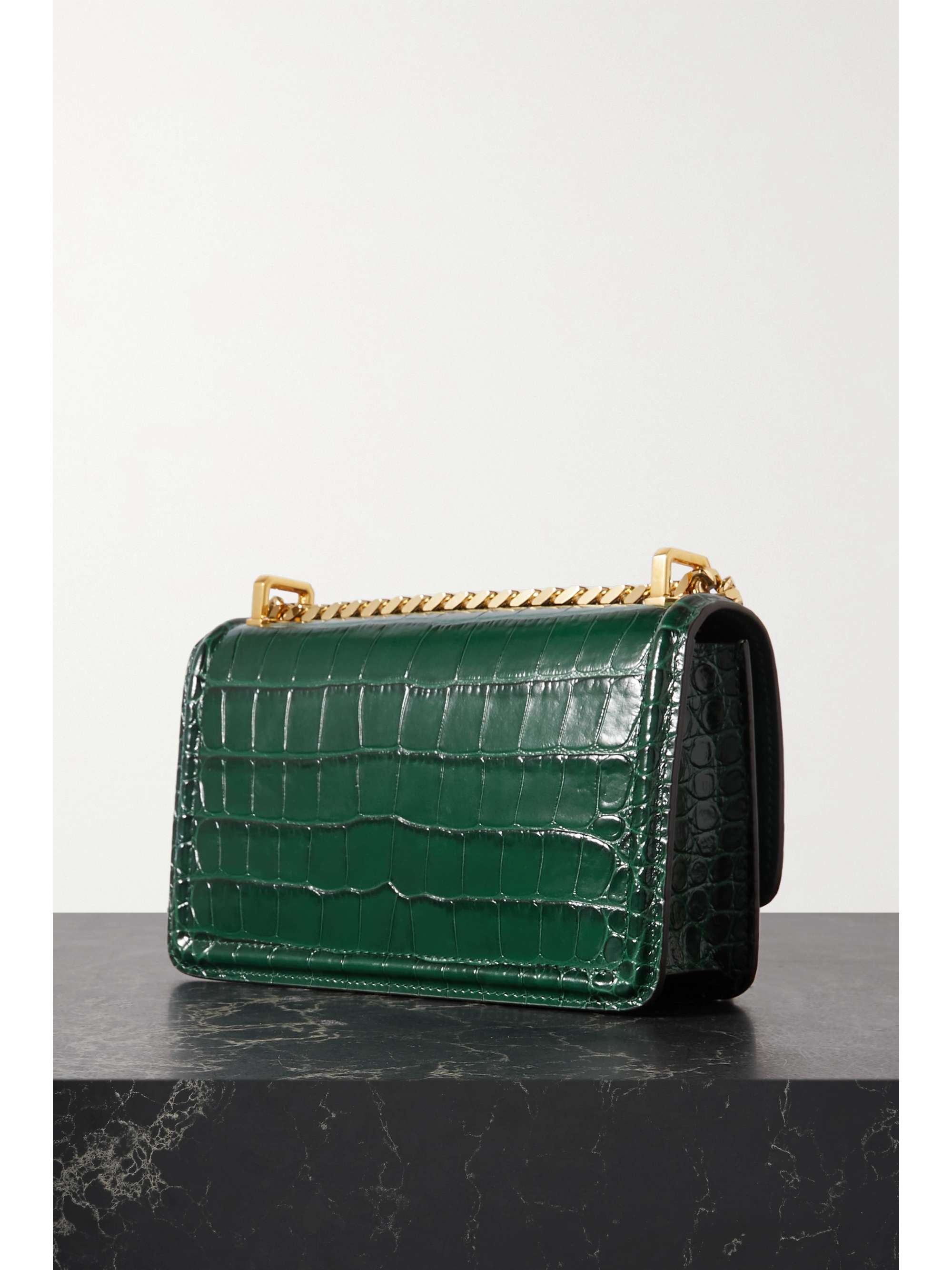 BURBERRY Mini croc-effect leather shoulder bag | NET-A-PORTER