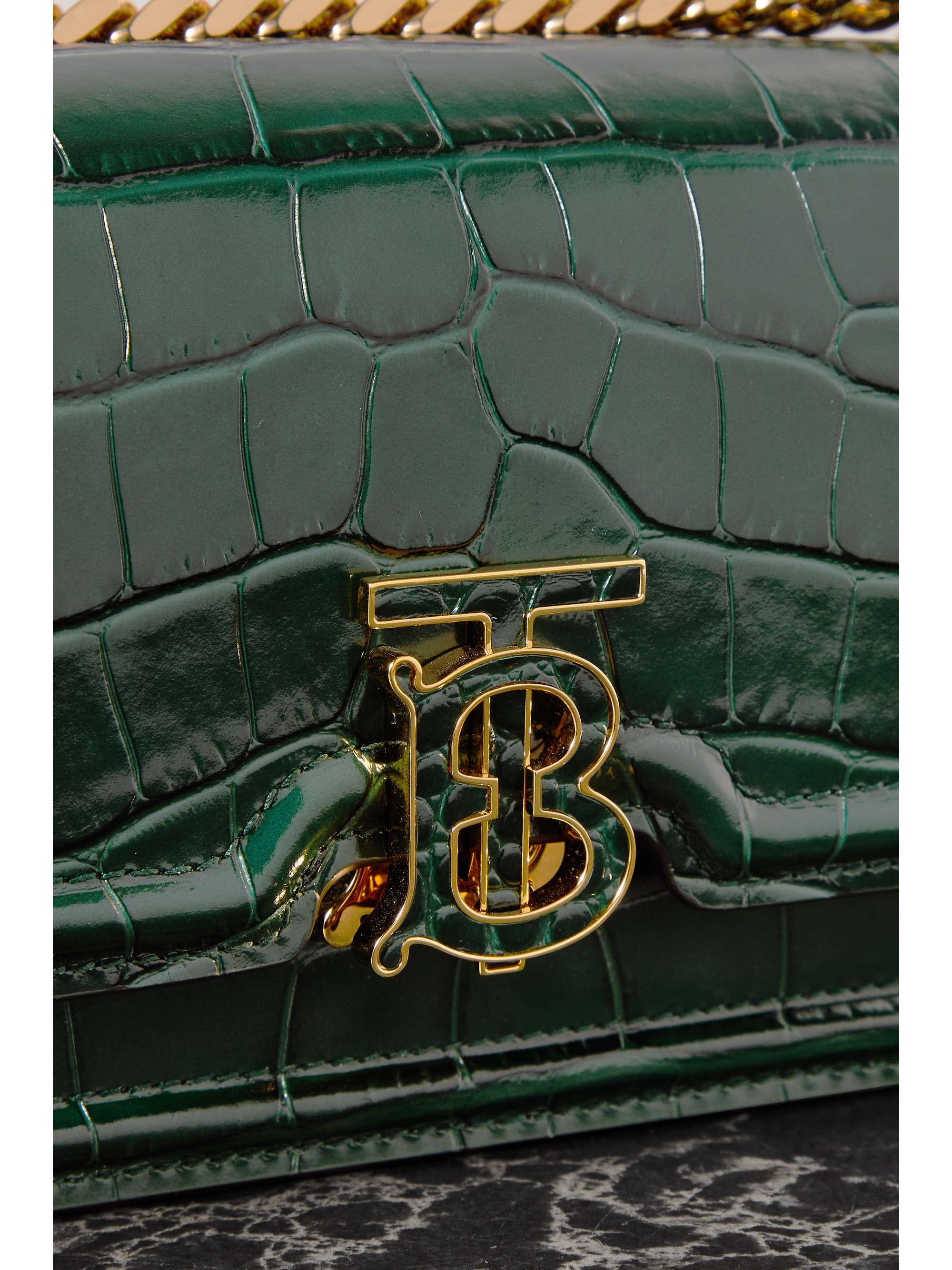 BURBERRY Mini croc-effect leather shoulder bag | NET-A-PORTER