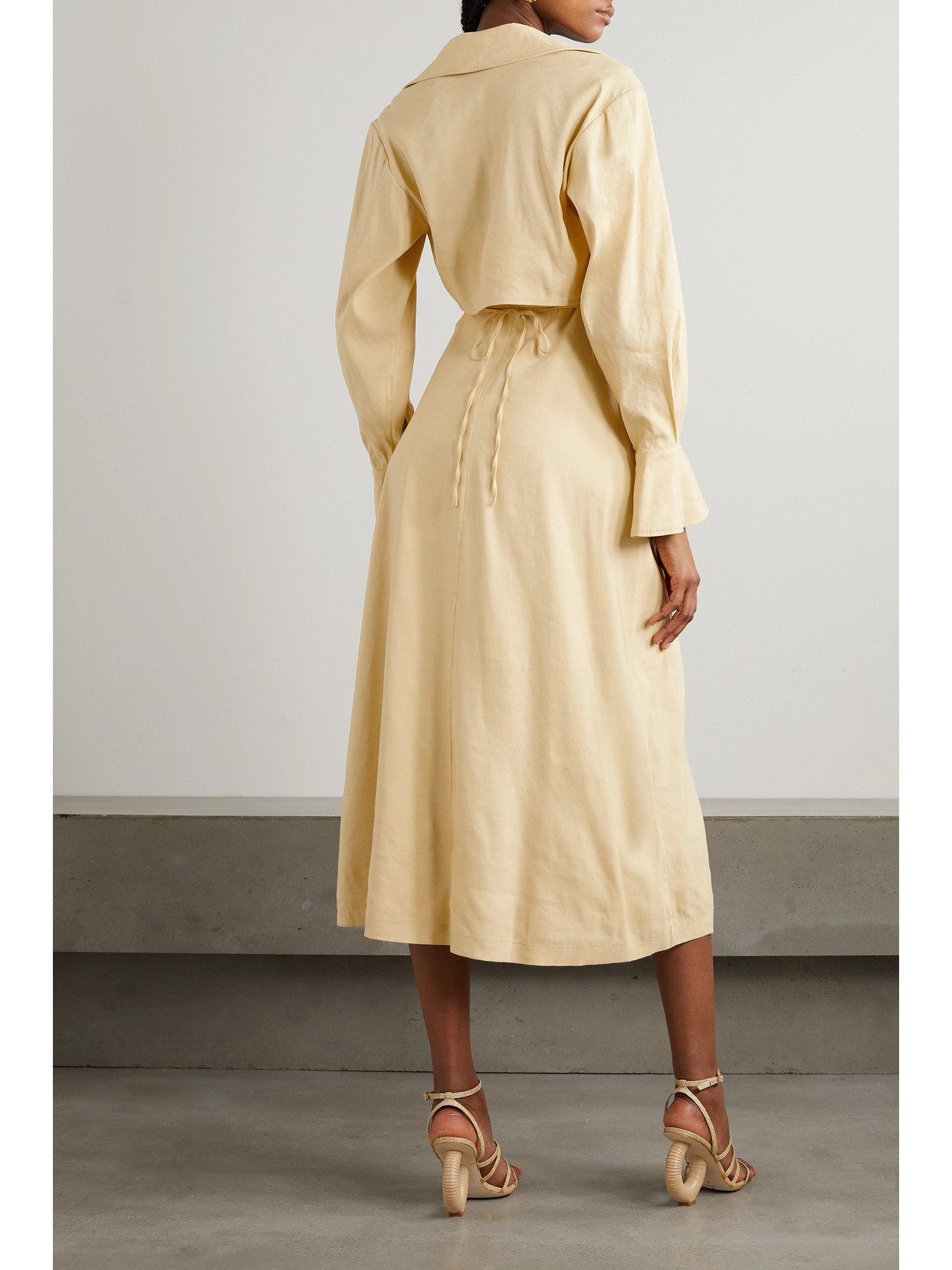 Simkhai Giulia Convertible Wrap-effect Cutout Linen-blend Midi Dress In ...