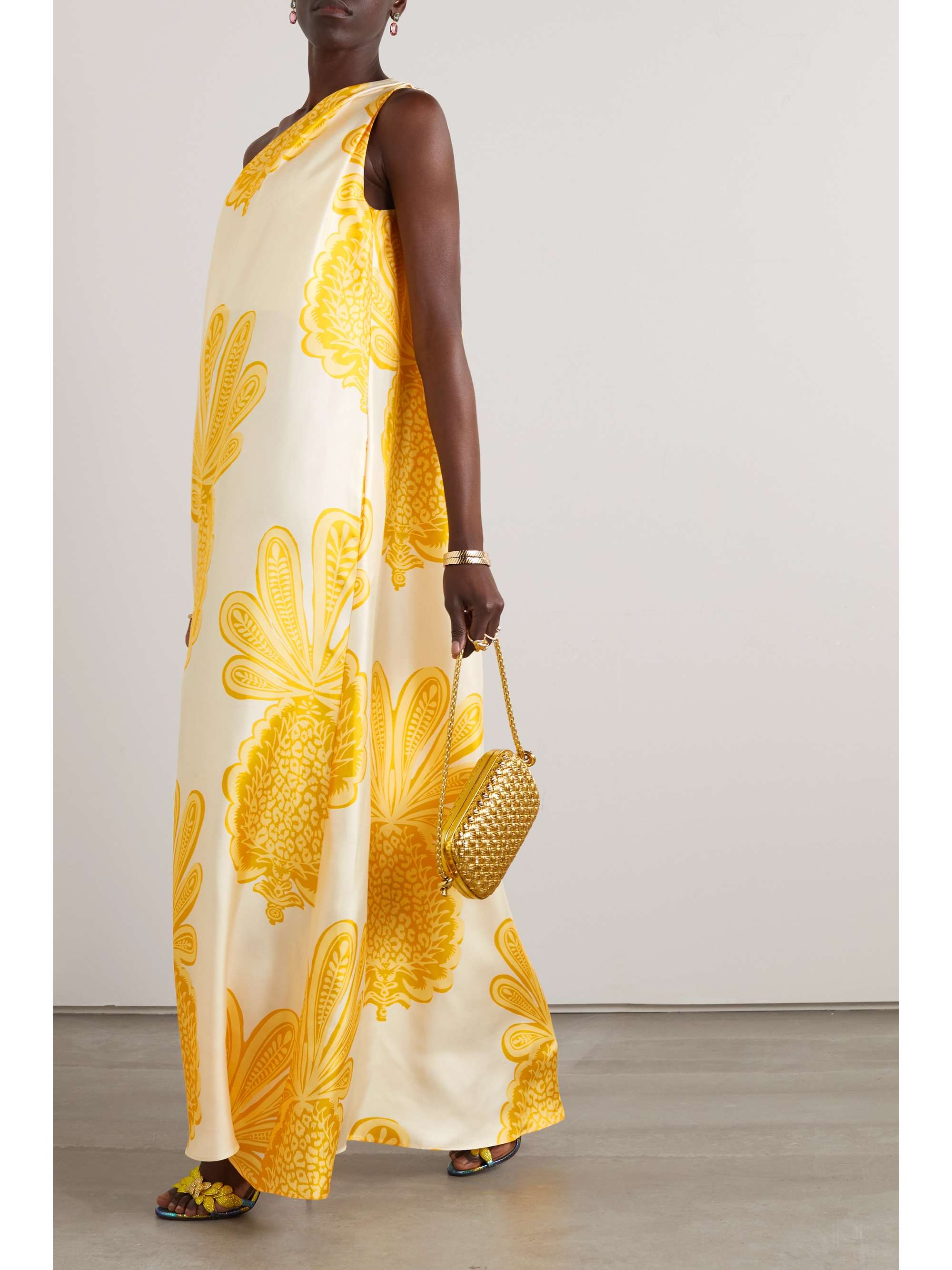 LA DOUBLEJ Roy one-shoulder silk-twill maxi dress | NET-A-PORTER