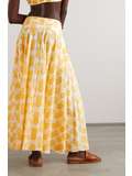 Yellow Ariel printed cotton and silk-blend voile maxi skirt | LA ...