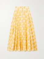 Yellow Ariel printed cotton and silk-blend voile maxi skirt | LA ...