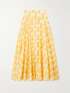 Yellow Ariel printed cotton and silk-blend voile maxi skirt | LA ...