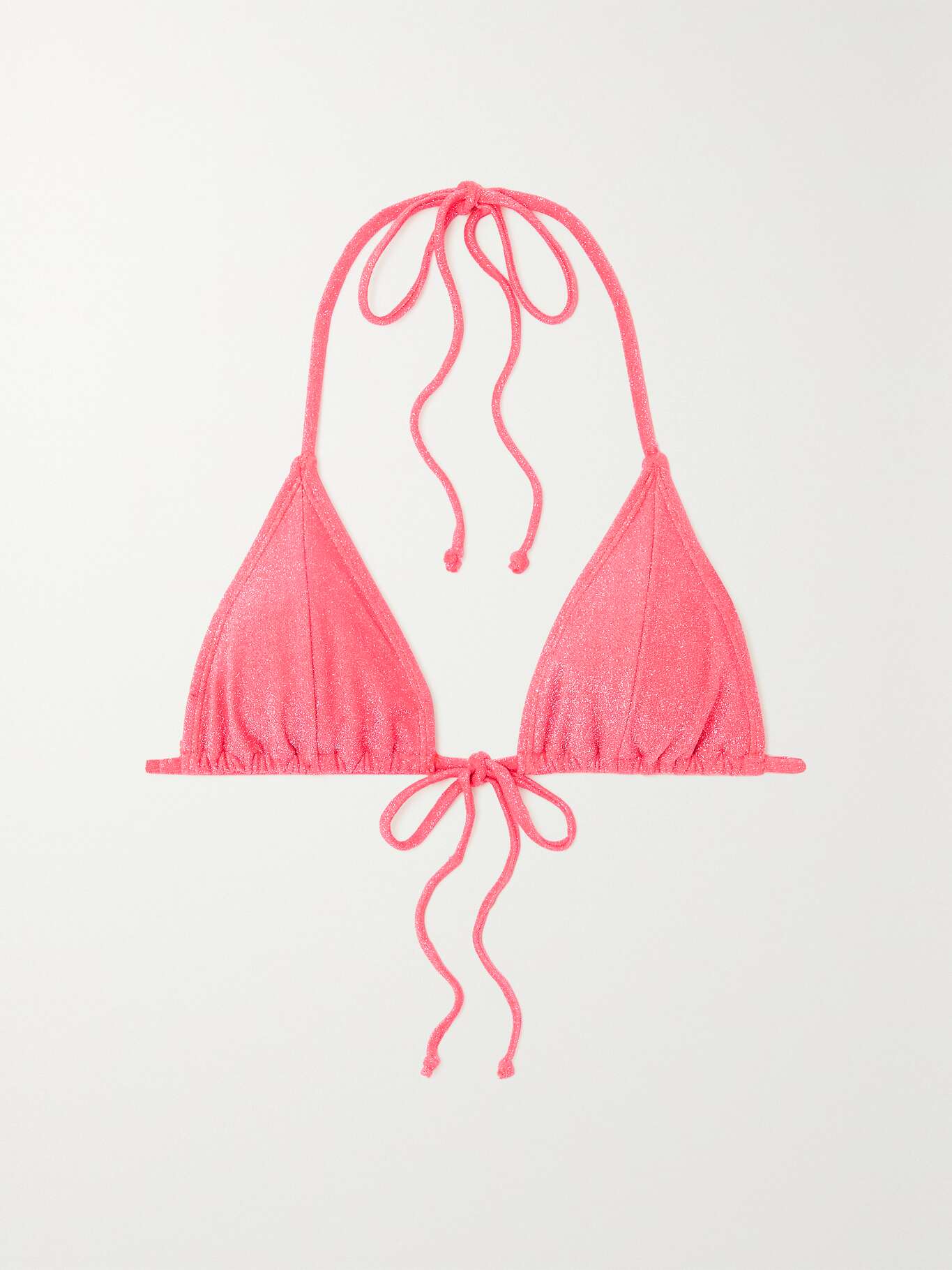 GOOD AMERICAN Sparkle Tiny Ties metallic triangle bikini top | NET-A-PORTER