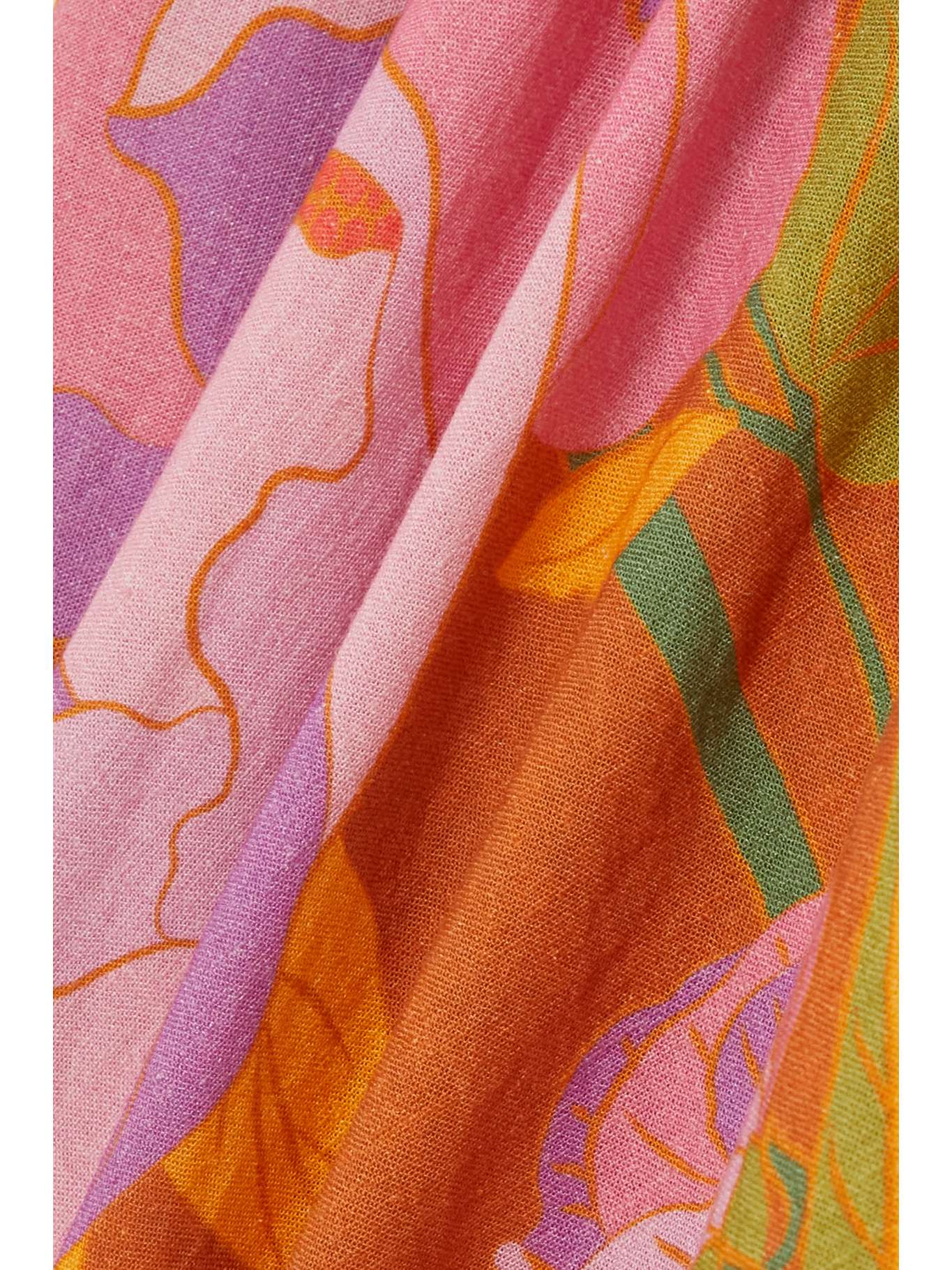 FARM RIO Cutout embroidered floral-print linen-blend maxi dress | NET-A ...