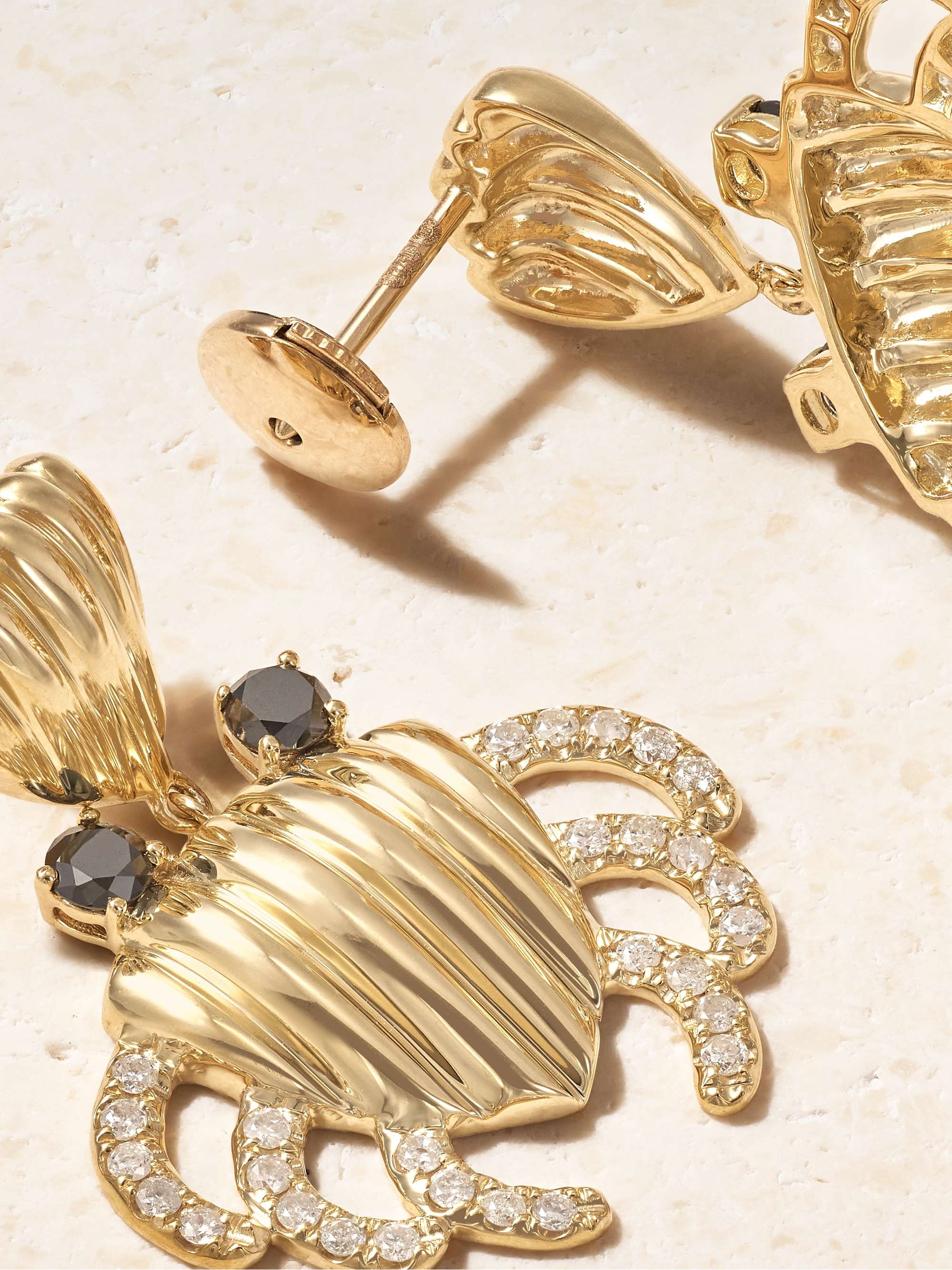 9-karat gold diamond earrings YVONNE LÉON pour femme | NET-A-PORTER
