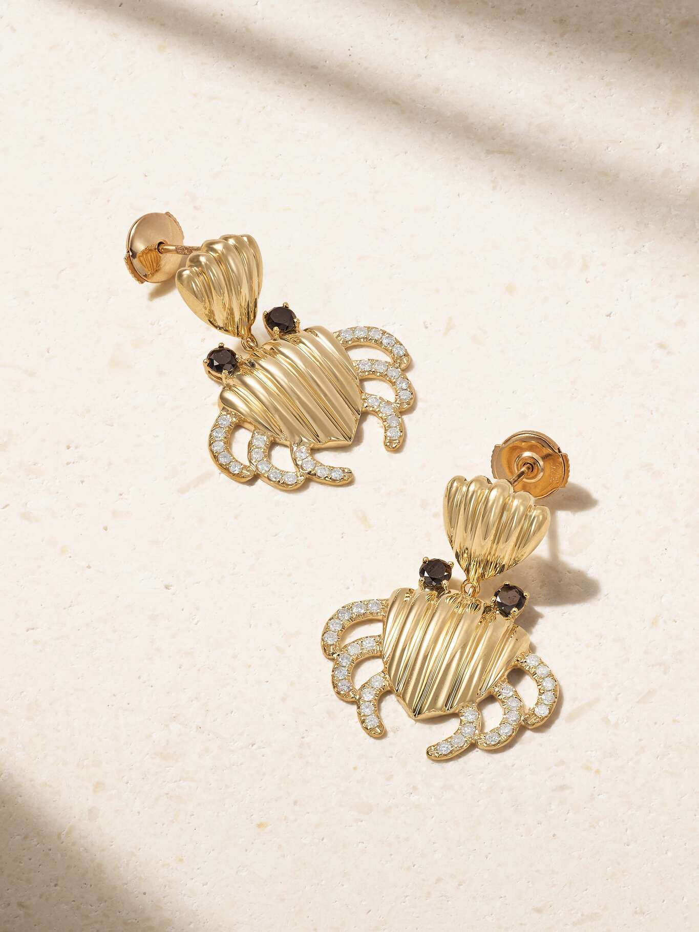 YVONNE LÉON 9-karat gold diamond earrings | NET-A-PORTER