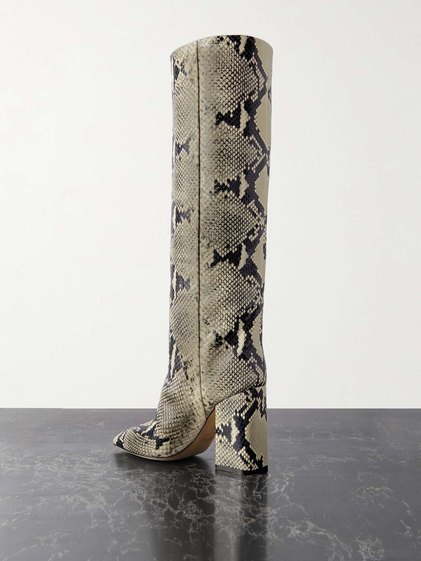 PARIS TEXAS Anja snake-effect leather knee boots | NET-A-PORTER