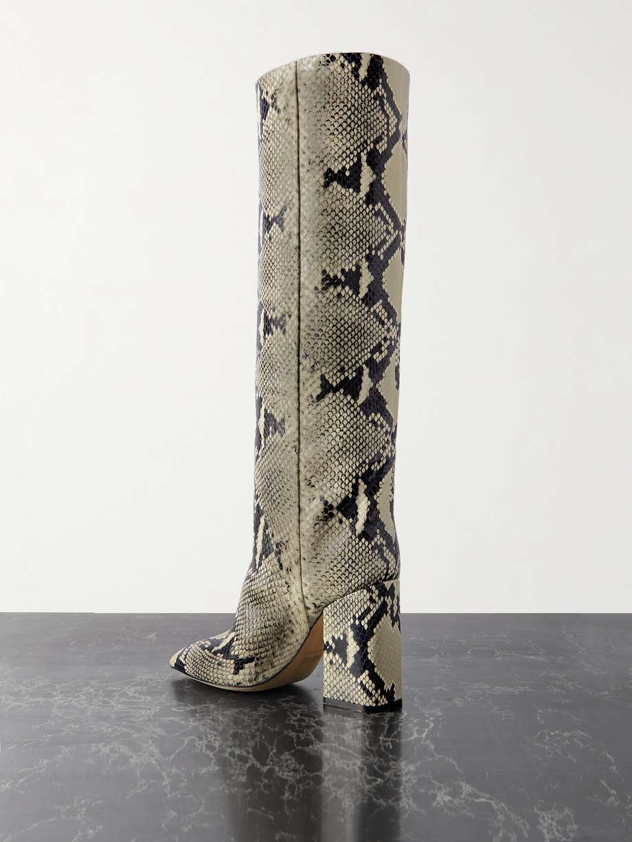 PARIS TEXAS Anja snake-effect leather knee boots | NET-A-PORTER