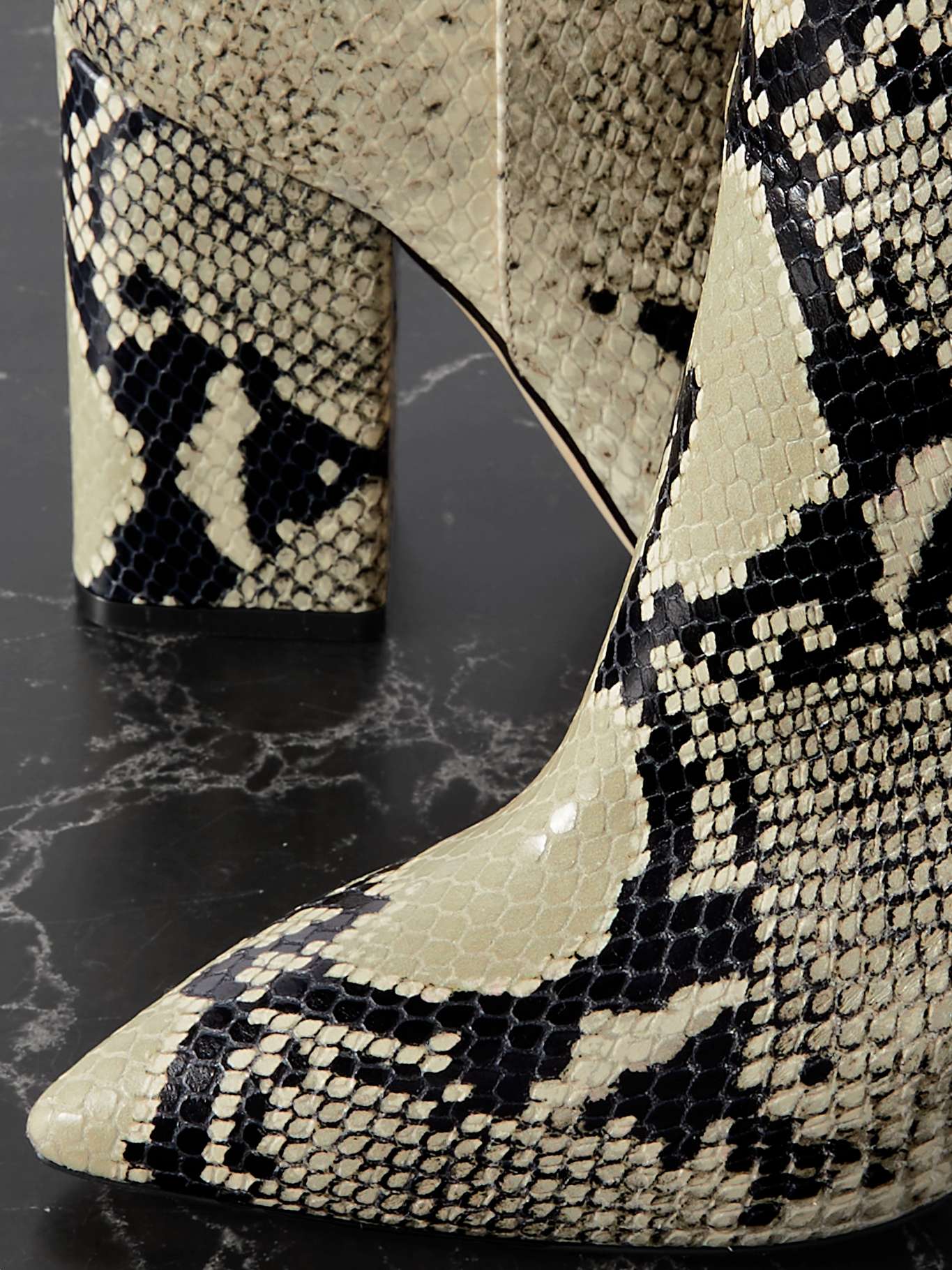 PARIS TEXAS Anja snake-effect leather knee boots | NET-A-PORTER