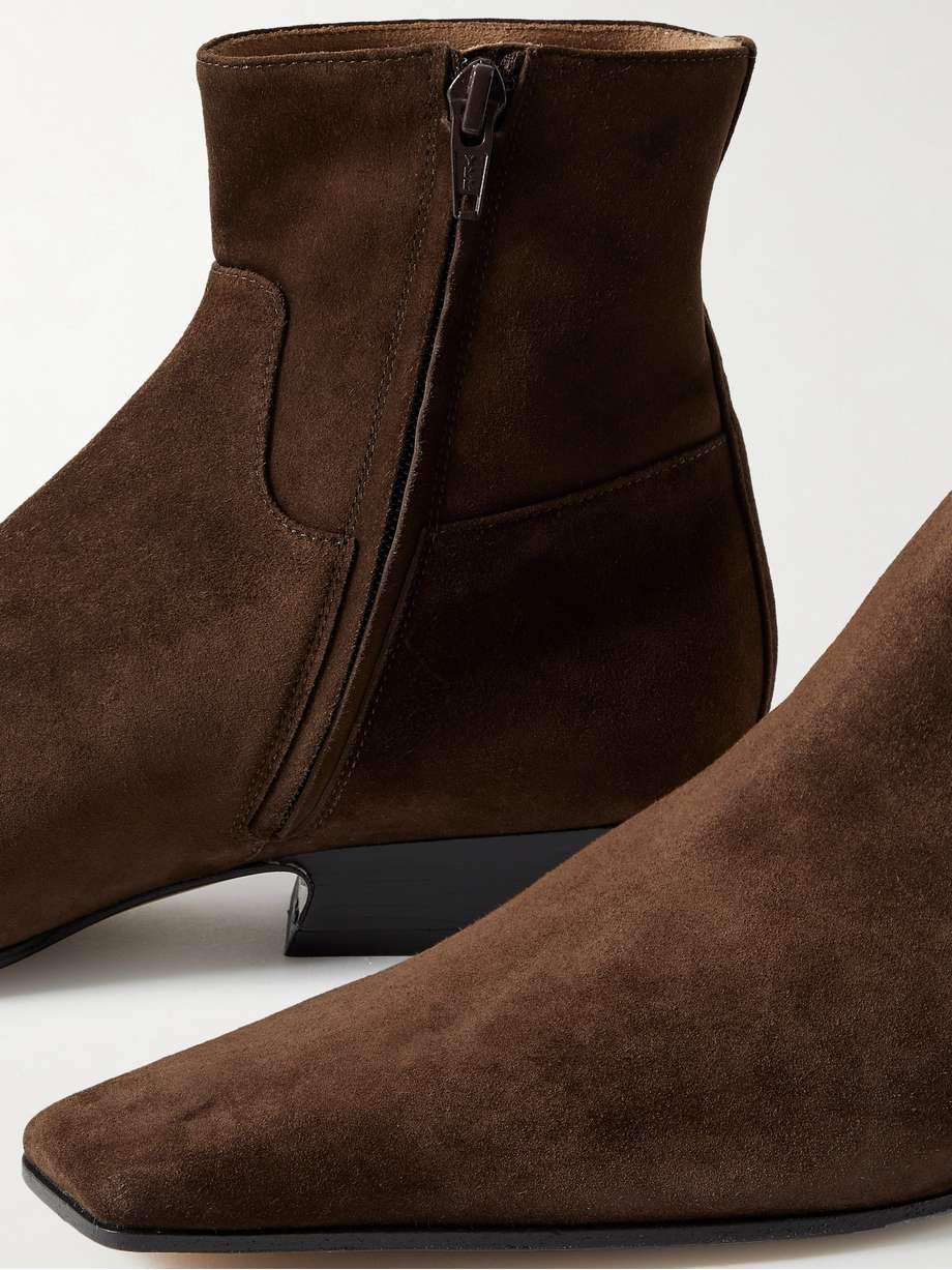 KHAITE Marfa suede ankle boots | NET-A-PORTER