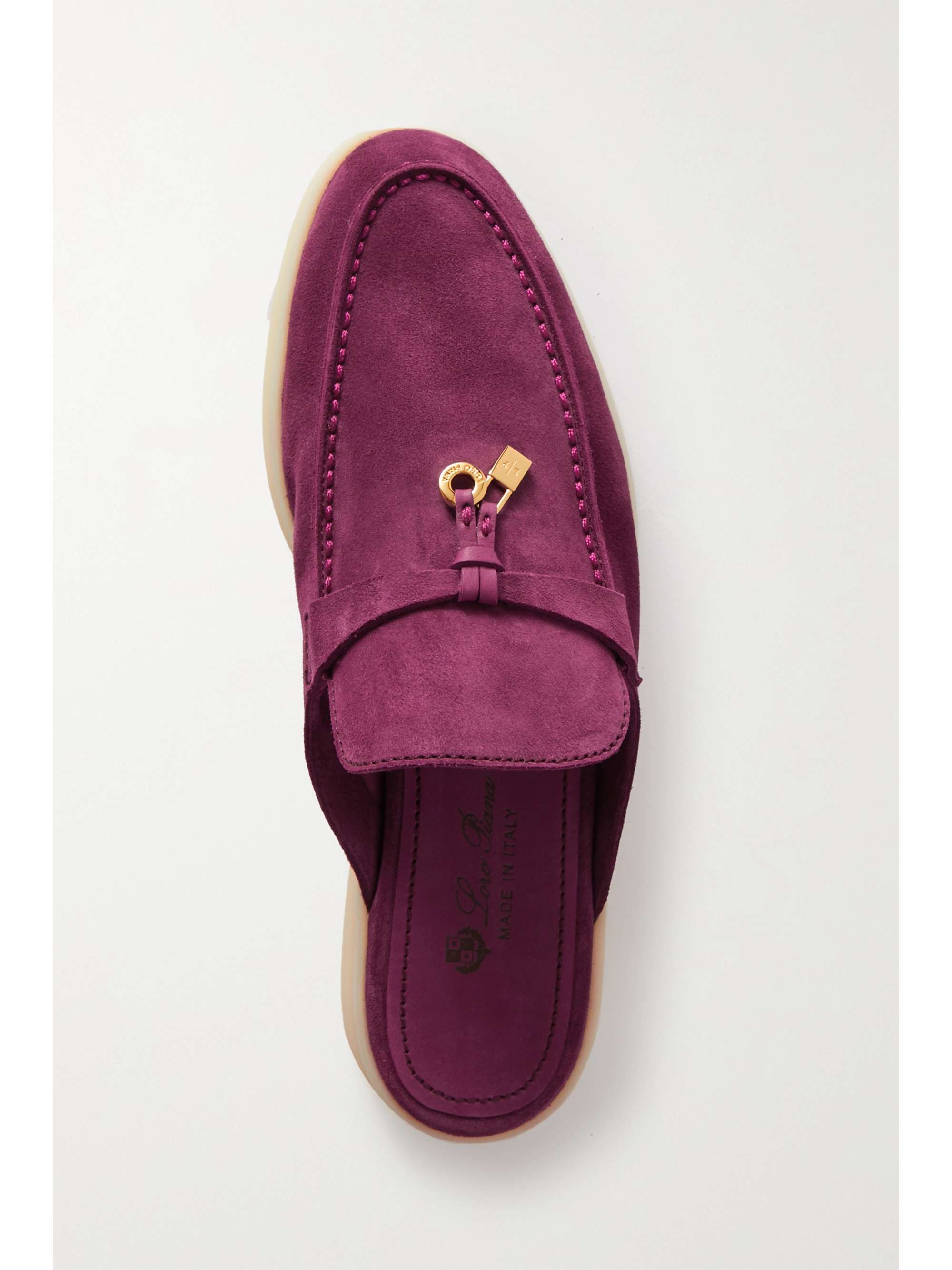 LORO PIANA Babouche Charms Walk suede slippers | NET-A-PORTER