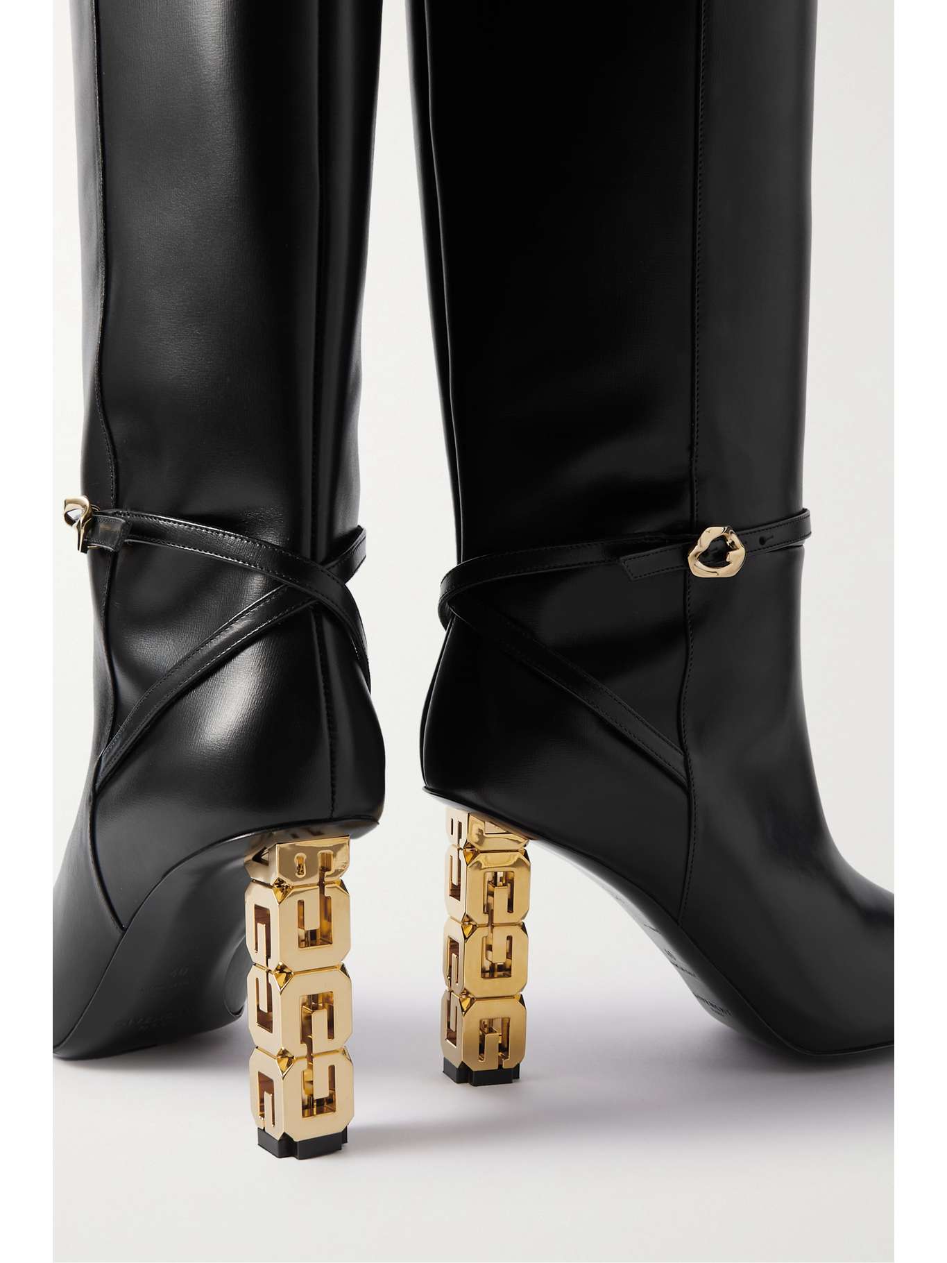 GIVENCHY G Cube logo-embellished leather knee boots | NET-A-PORTER
