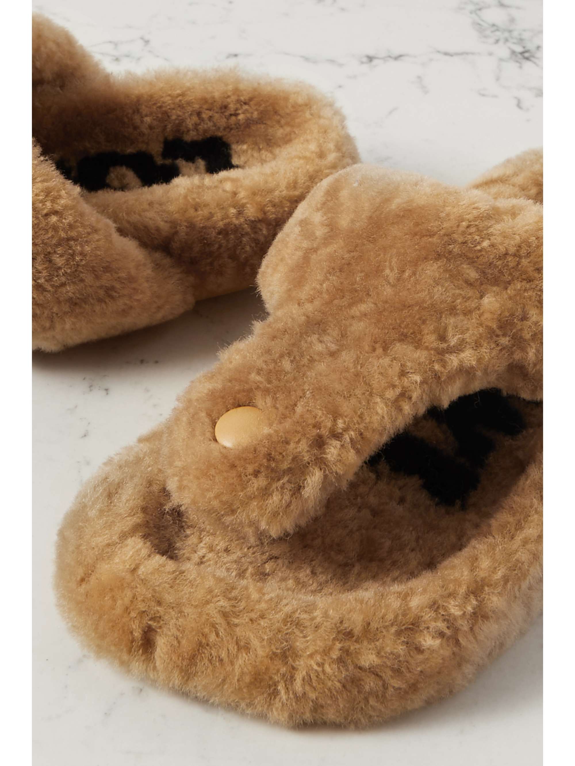 LOEWE Shearling sandals | NET-A-PORTER