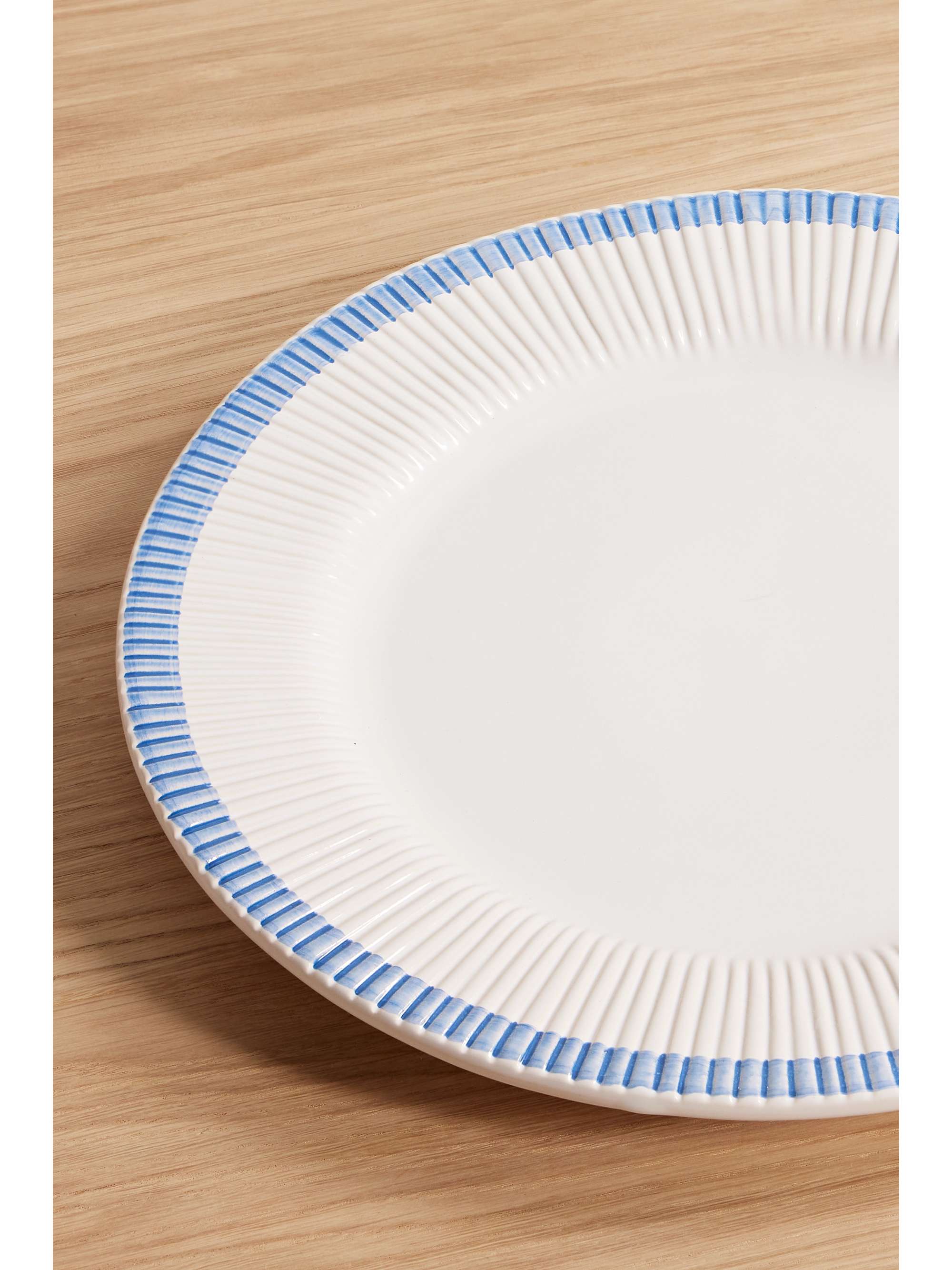 SOHO HOME Claudine set of four striped ceramic dinner plates | NET-A-PORTER
