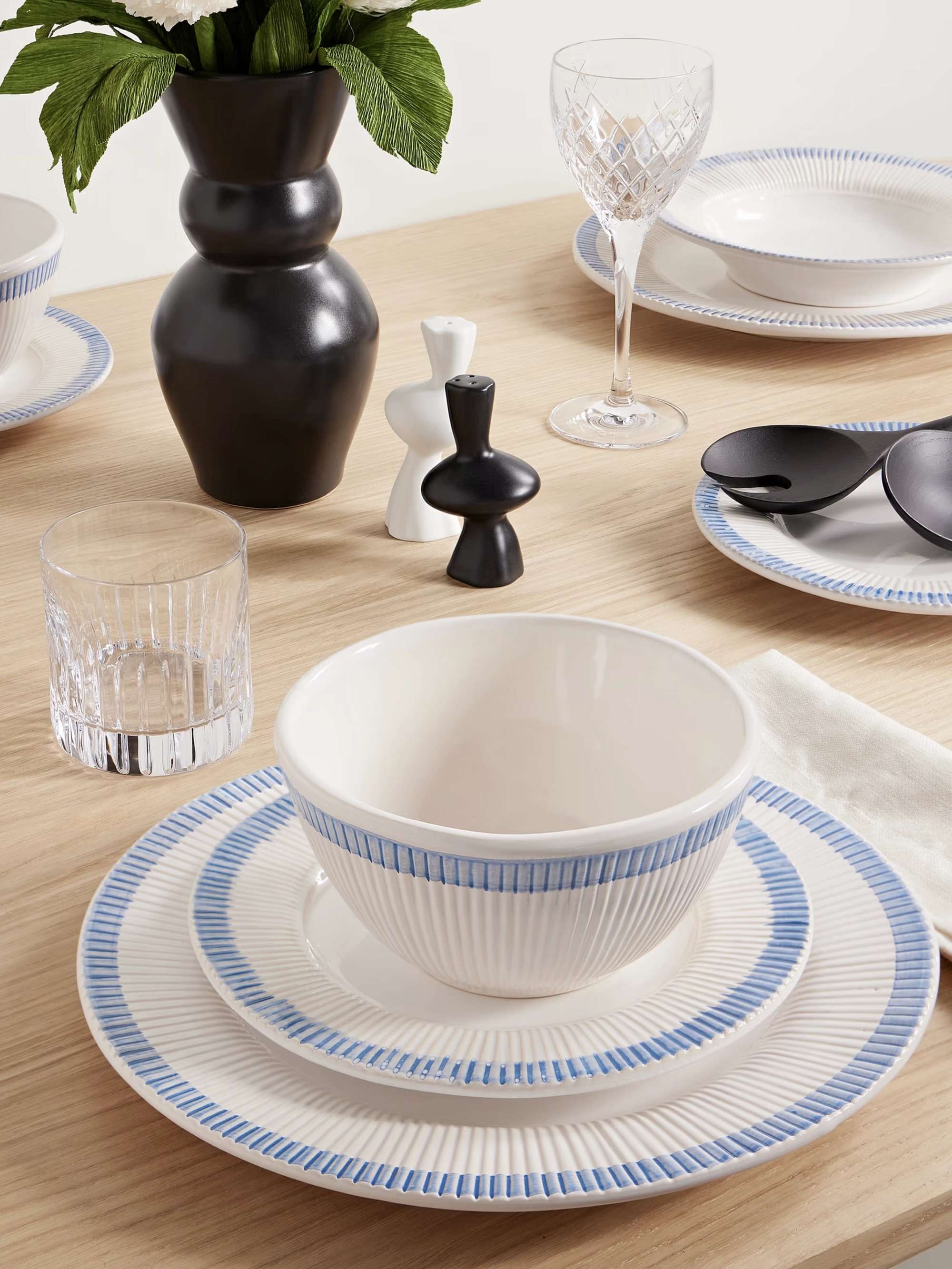 SOHO HOME Claudine set of four striped ceramic cereal bowls | NET-A-PORTER