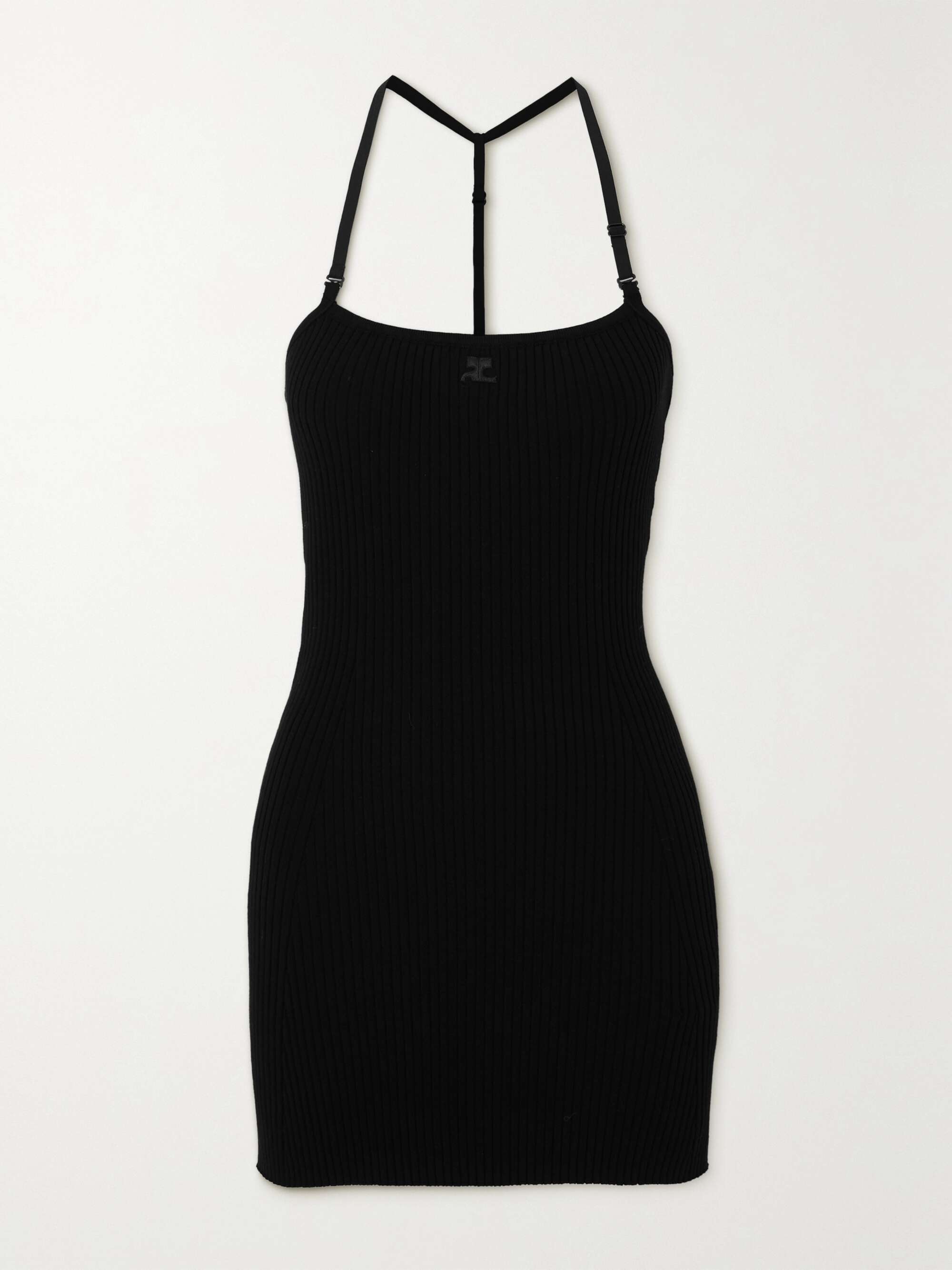 COURRÈGES Ribbed-knit mini dress | NET-A-PORTER