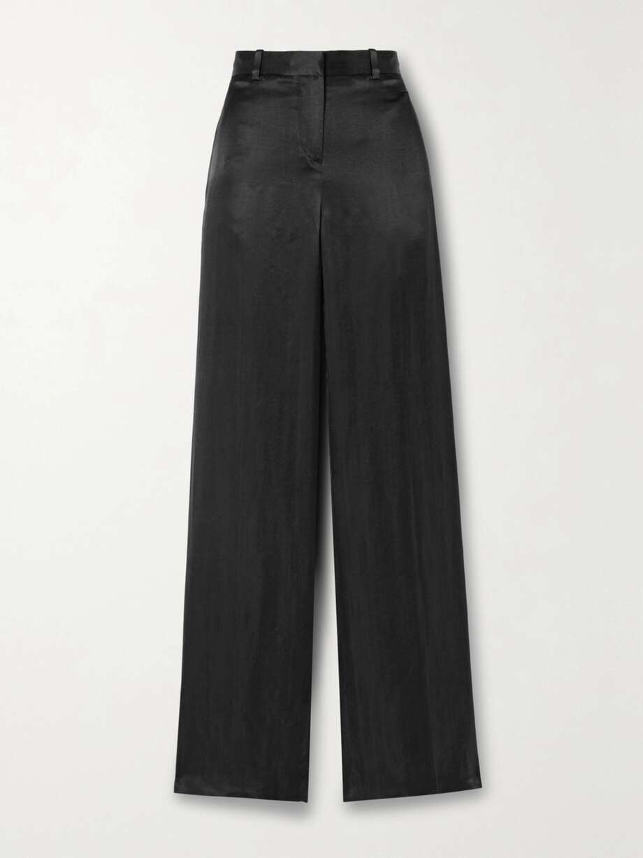 THE ROW Bany wool-satin wide-leg pants | NET-A-PORTER