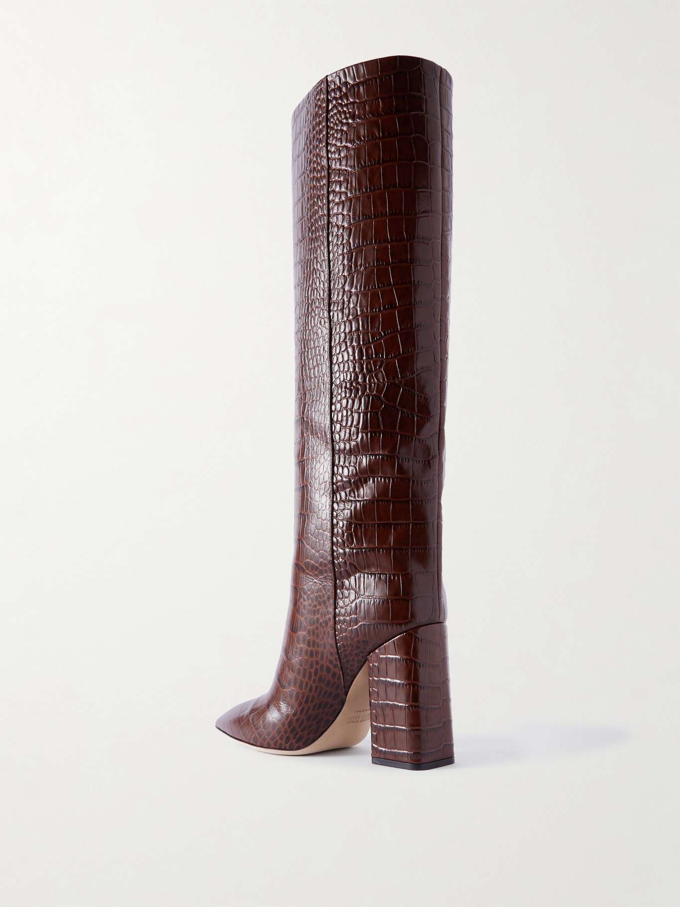 PARIS TEXAS Anja croc-effect leather knee boots | NET-A-PORTER
