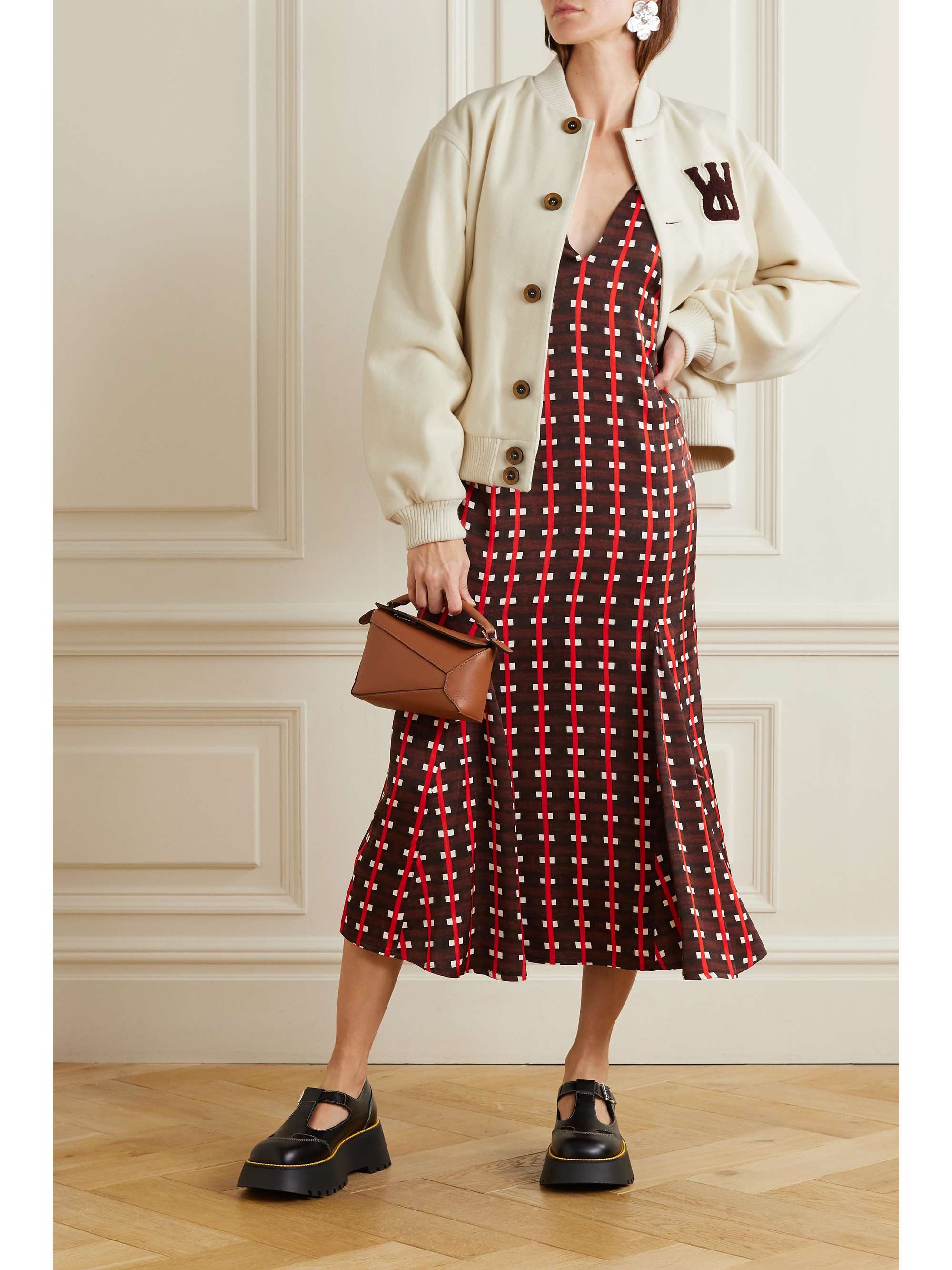 WALES BONNER Sorbonne 56 appliquéd wool-blend bomber jacket | NET-A-PORTER