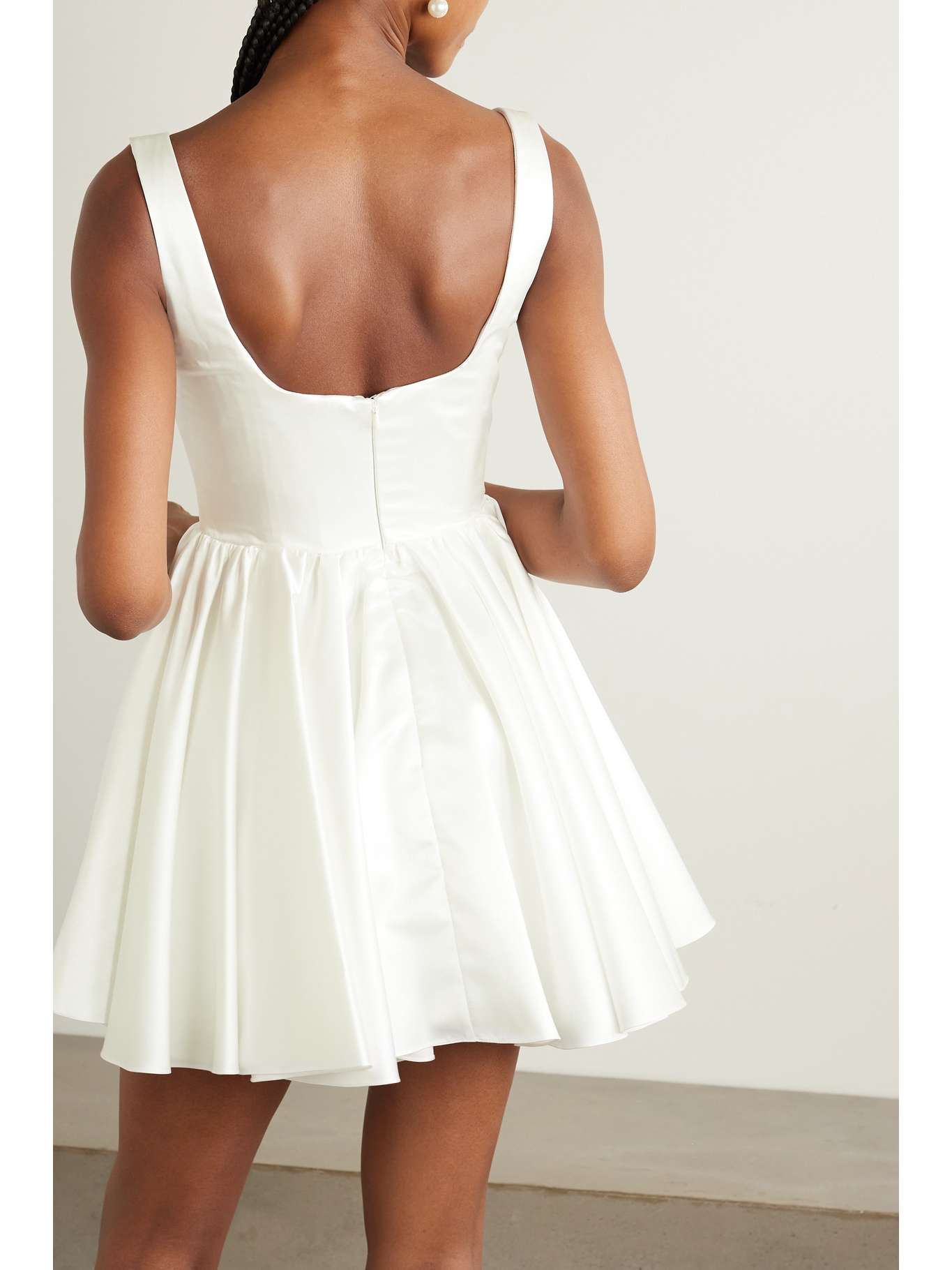 HALFPENNY LONDON Molly duchesse-satin mini dress | NET-A-PORTER