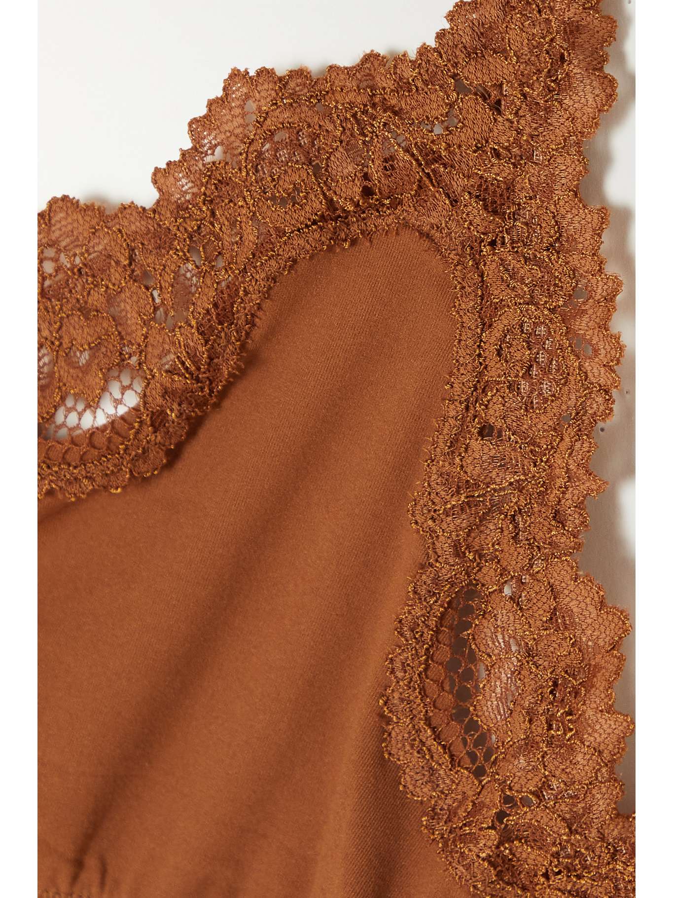 SKIMS Fits Everybody Lace Scoop Bralette - Bronze | NET-A-PORTER