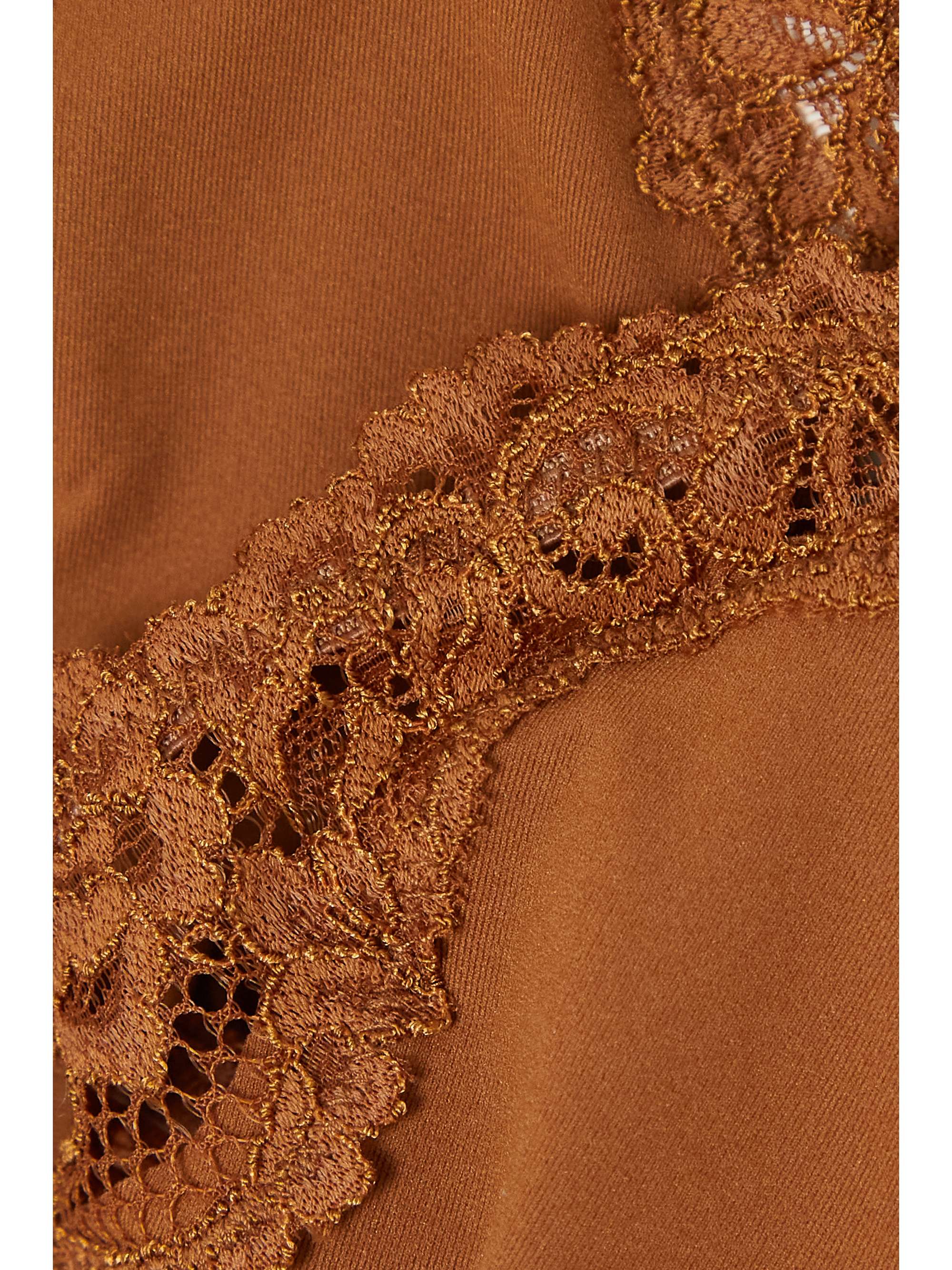 SKIMS Fits Everybody Lace Triangle Bralette - Bronze | NET-A-PORTER