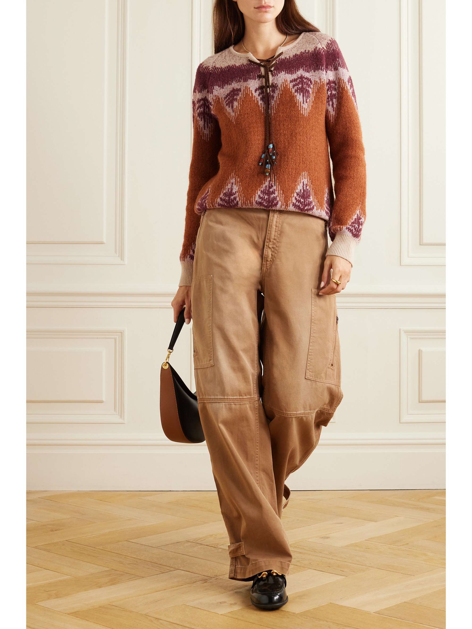 FORTELA Leanne bead-embellished jacquard-knit sweater | NET-A-PORTER