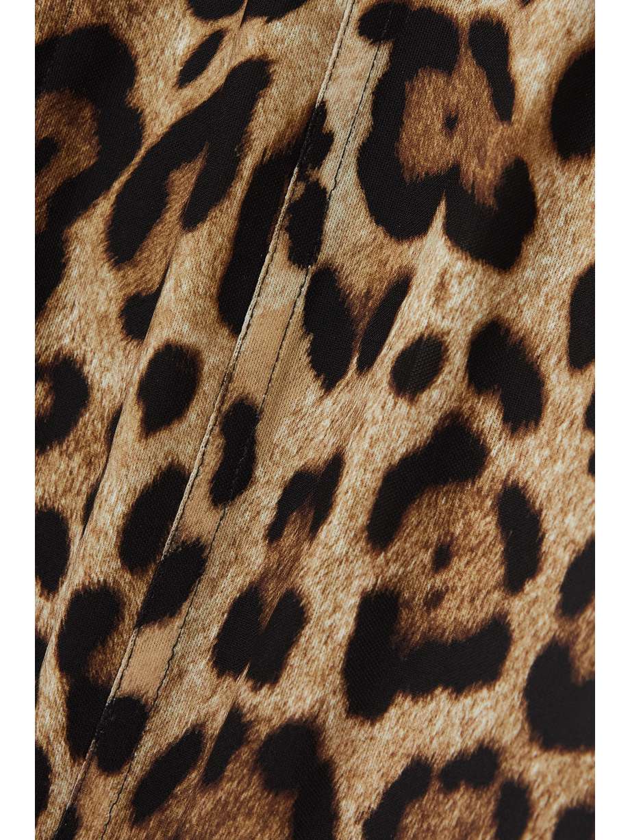 Leopard print Leopard-print stretch-jersey midi dress | DOLCE&GABBANA ...